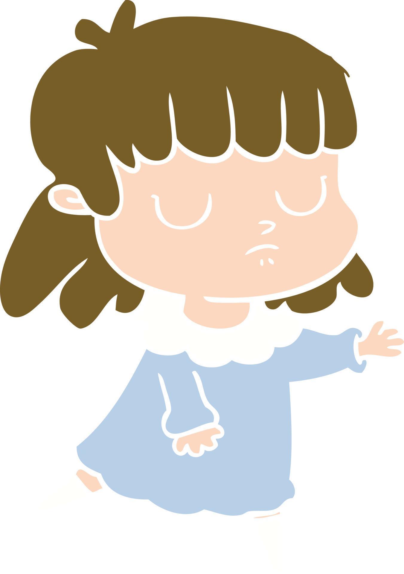 flat color style cartoon indifferent woman 12168041 Vector Art at Vecteezy