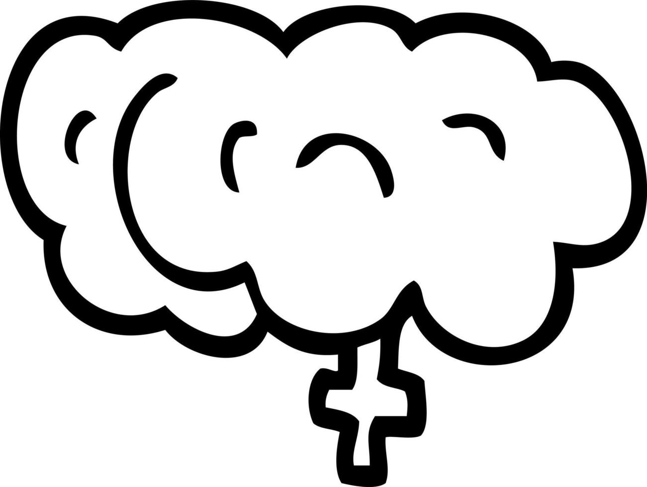 Line Drawing Cartoon Zombie Brain 12171290 Vector Art At Vecteezy