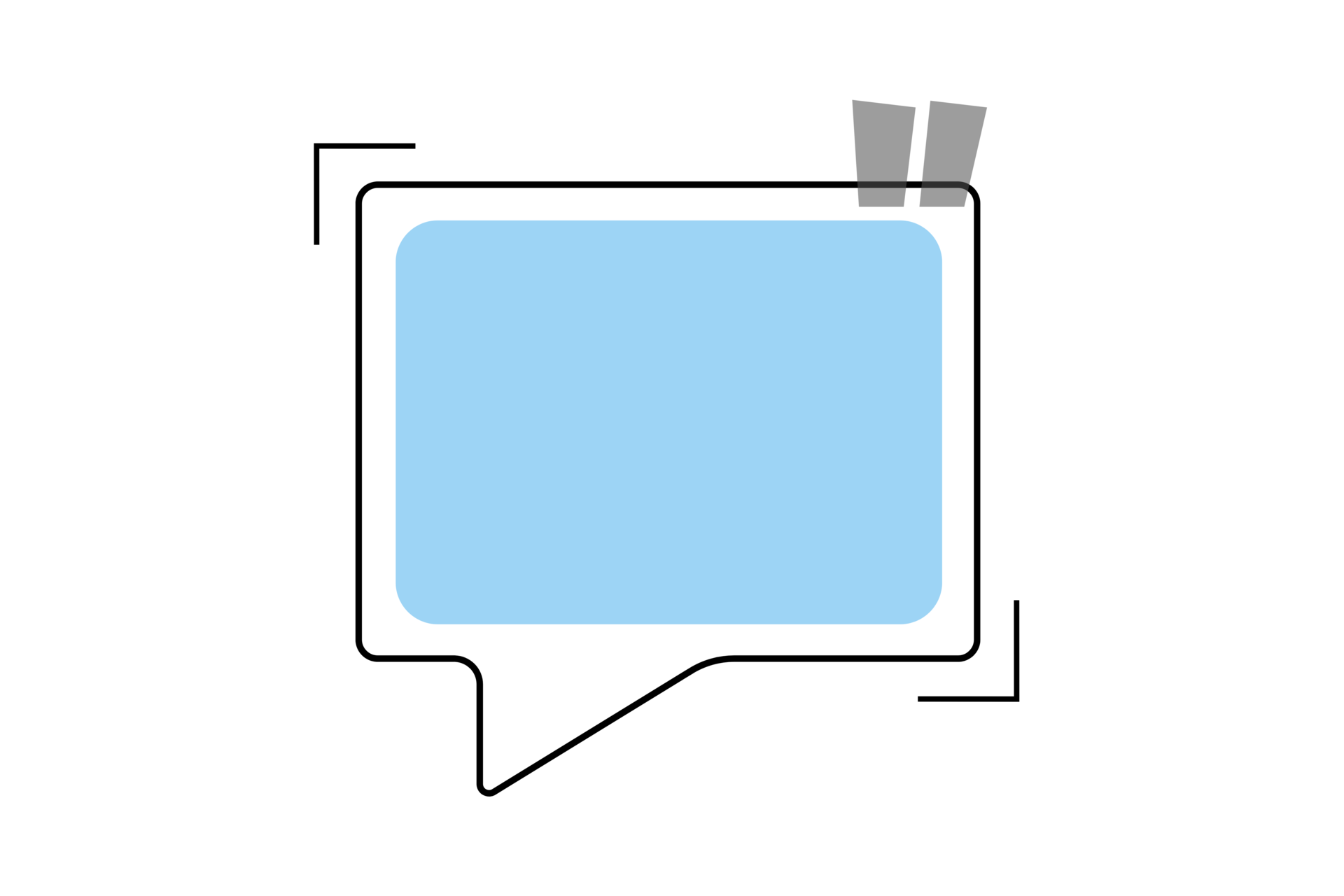 Blue Quote Bubbles, Quote frames templates. Text in brackets, citation ... Blue Quote Bubbles, Quote frames templates. Text in brackets, citation ...