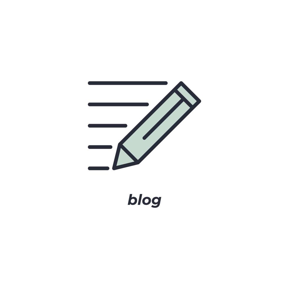 Vector sign of blog symbol is isolated on a white background. icon ...