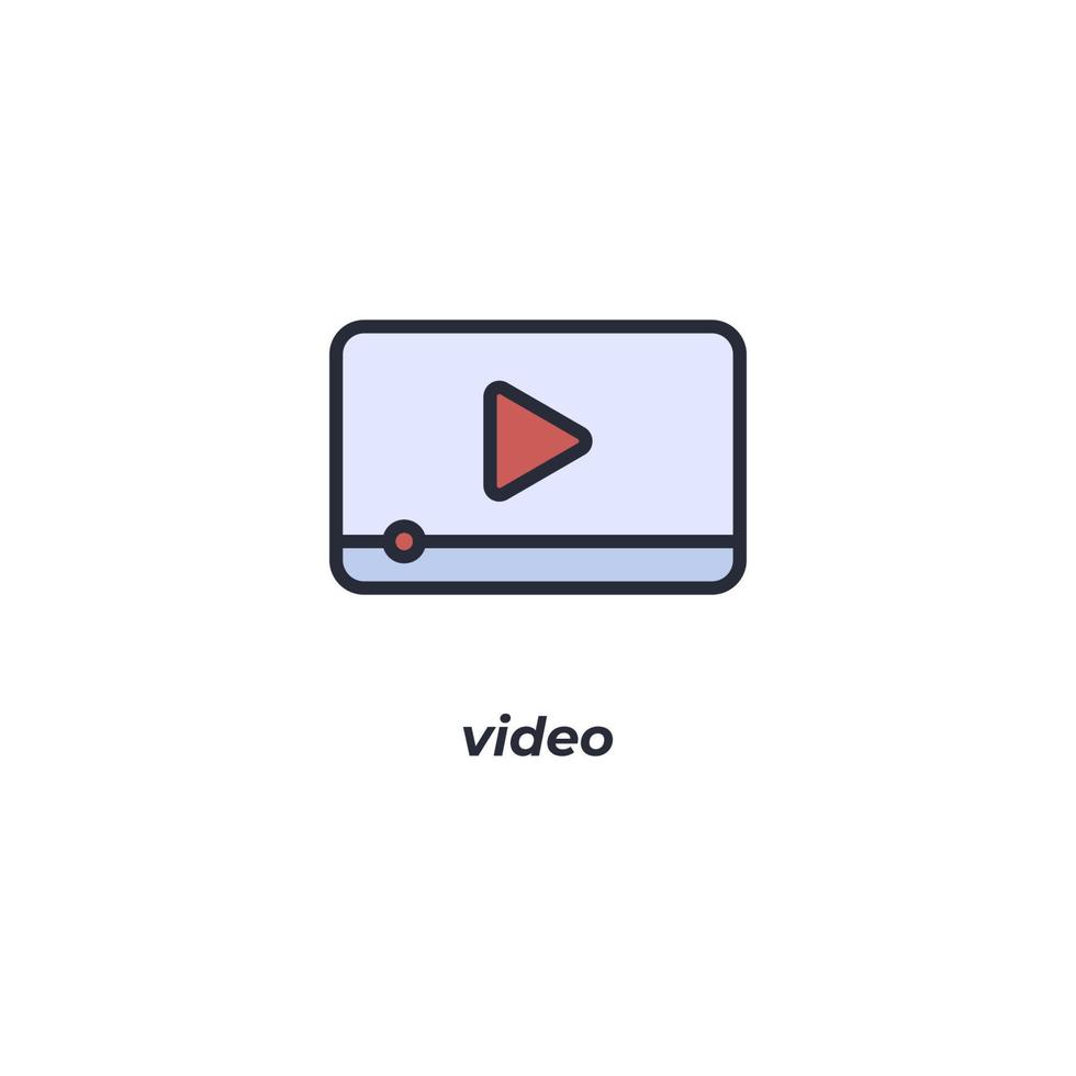 Vector sign of video symbol is isolated on a white background. icon ...