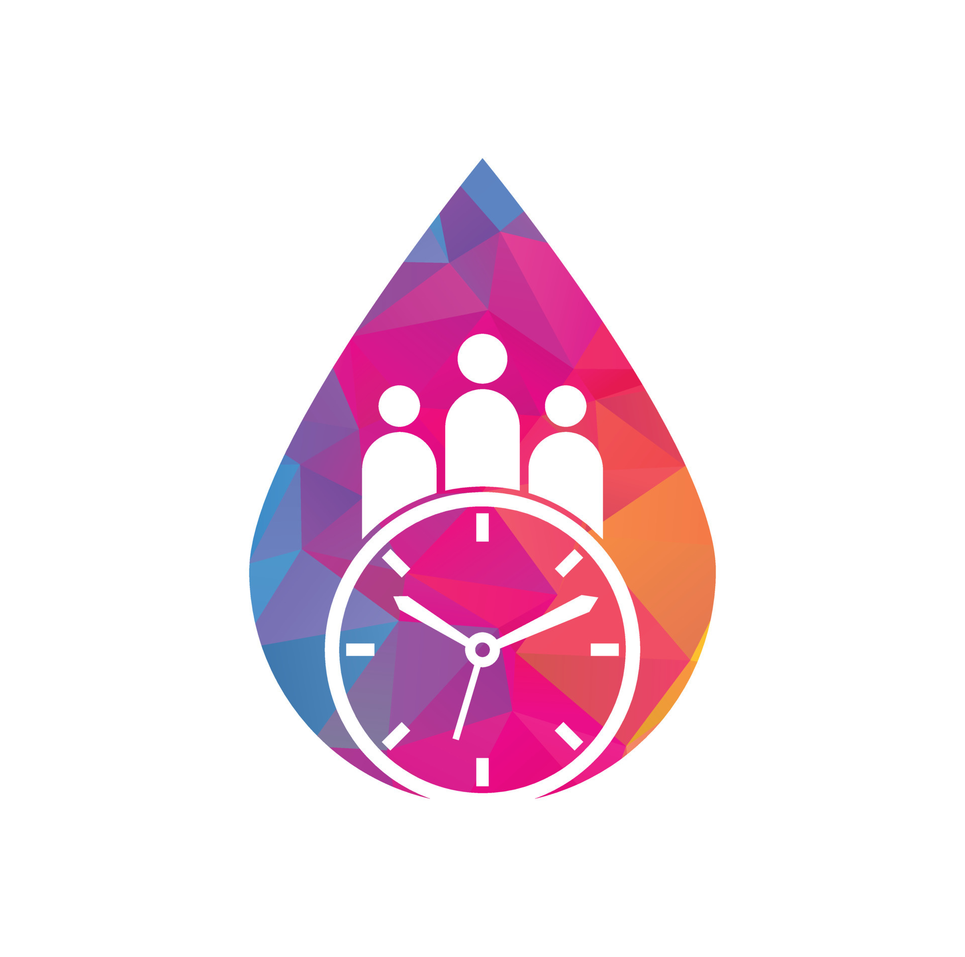 People Time Drop Shape Concept Logo Time Successful Health Logo Icon people-time-drop-shape-concept-logo-time-successful-health-logo-icon