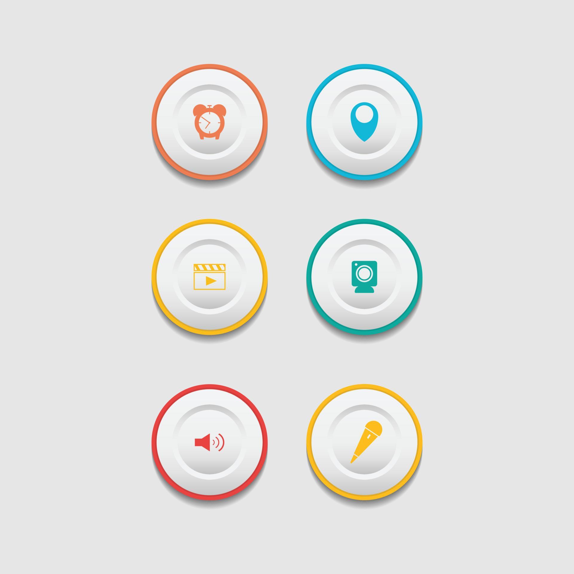 Circle web design button collection 12185902 Vector Art at Vecteezy