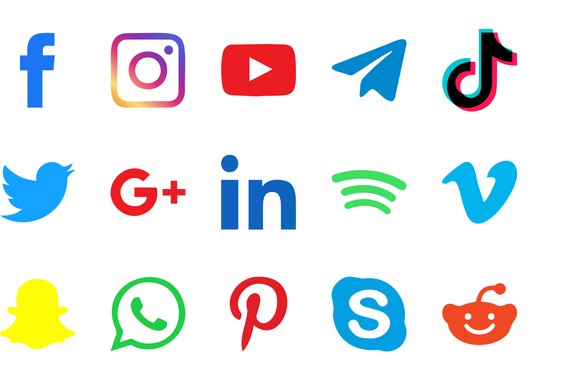 Social Media Popular Icon Collection Facebook Youtube Tiktok