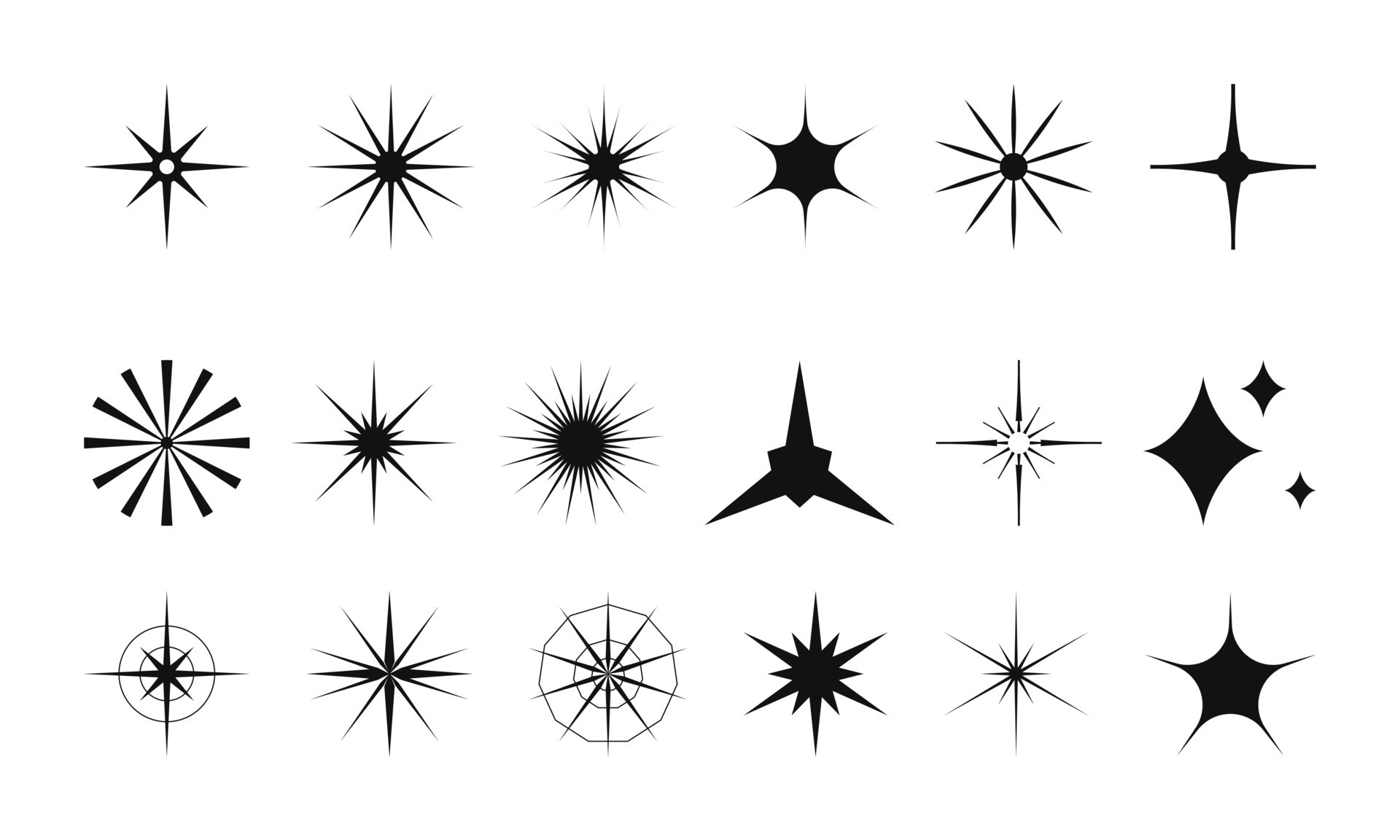 conjunto de iconos de vector de estrella. ilustración de símbolo de ... conjunto de iconos de vector de estrella. ilustración de símbolo de ...