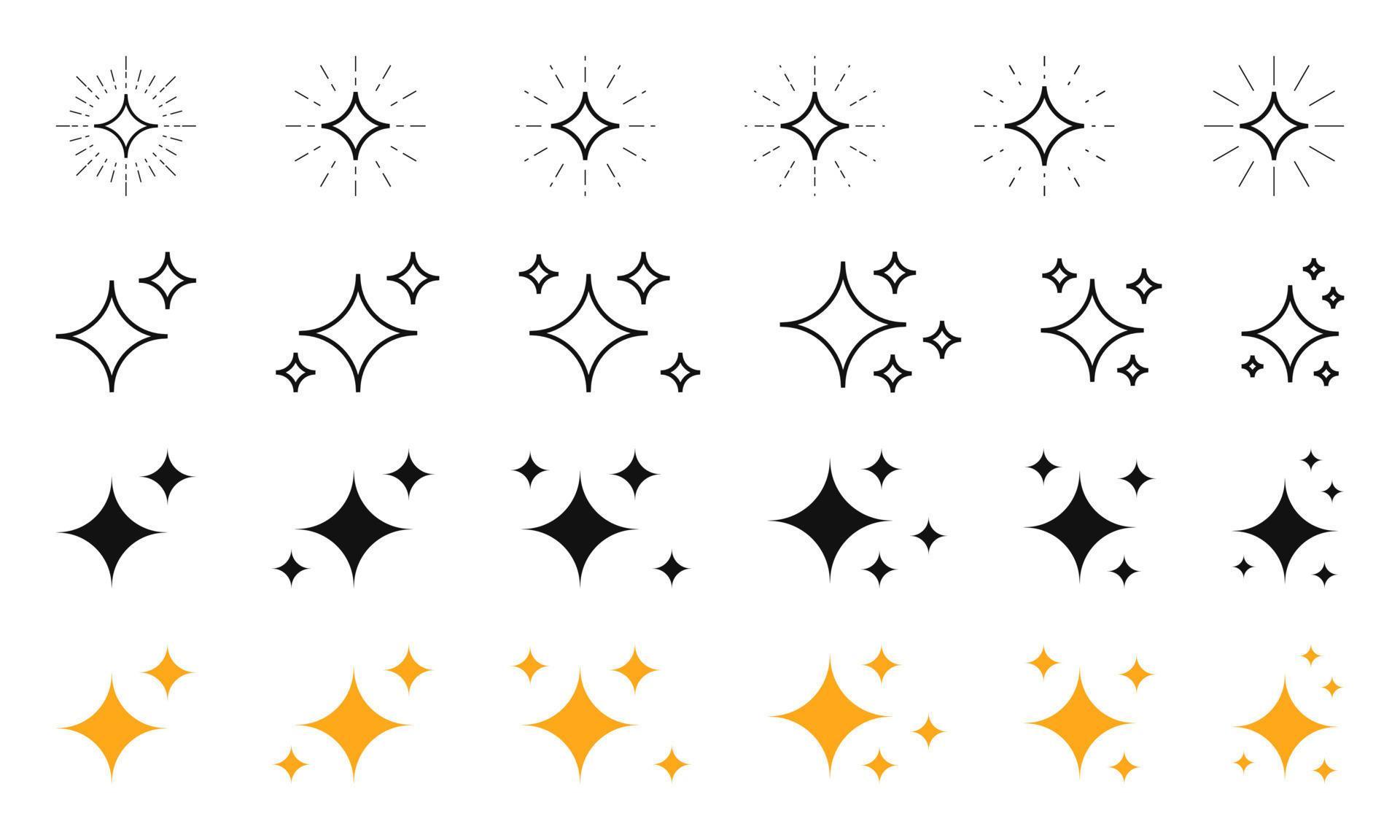 Star vector icons set. Shine symbol illustration. Star light sparkle collection 12186161 Vector ...