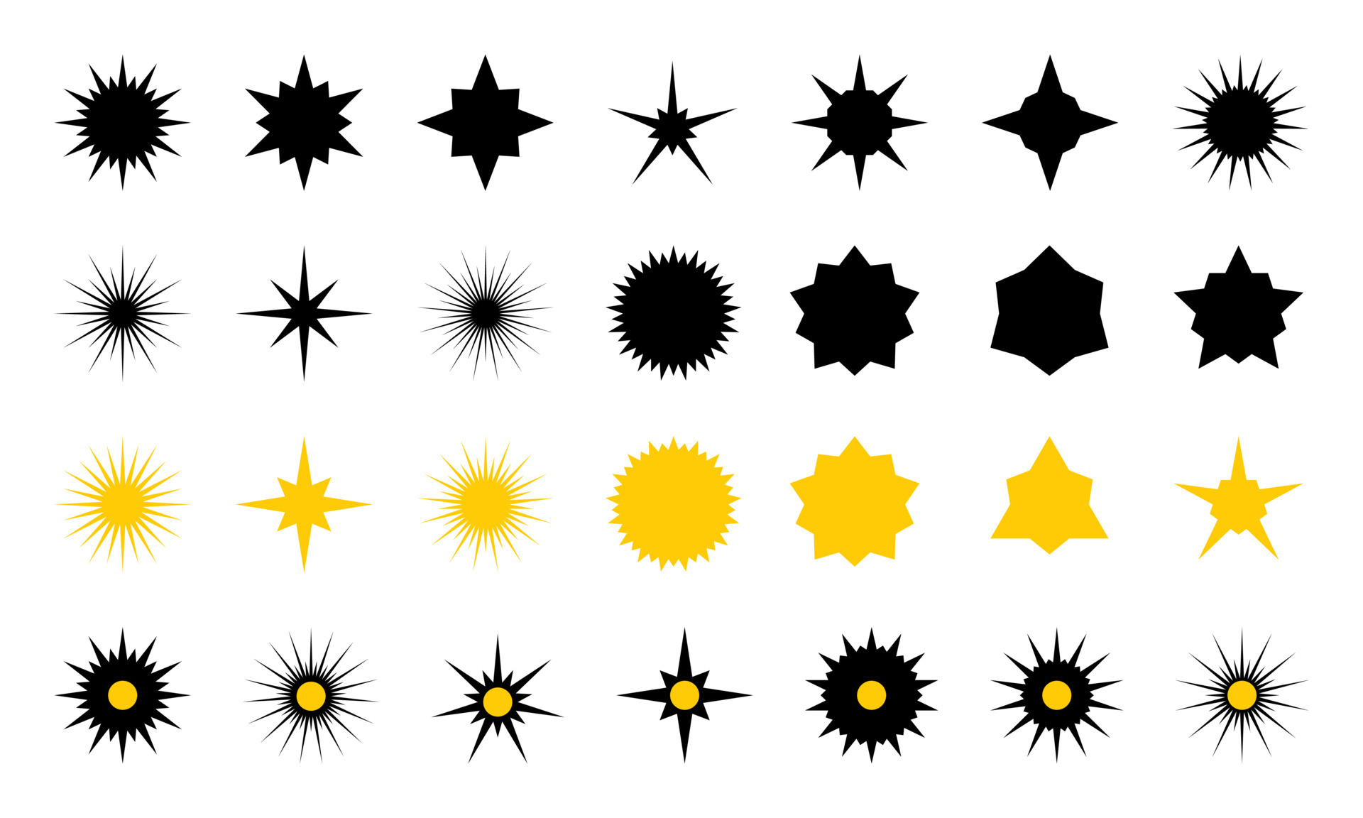 Star vector icons set. Shine symbol illustration. Star light sparkle collection 12186167 Vector ...