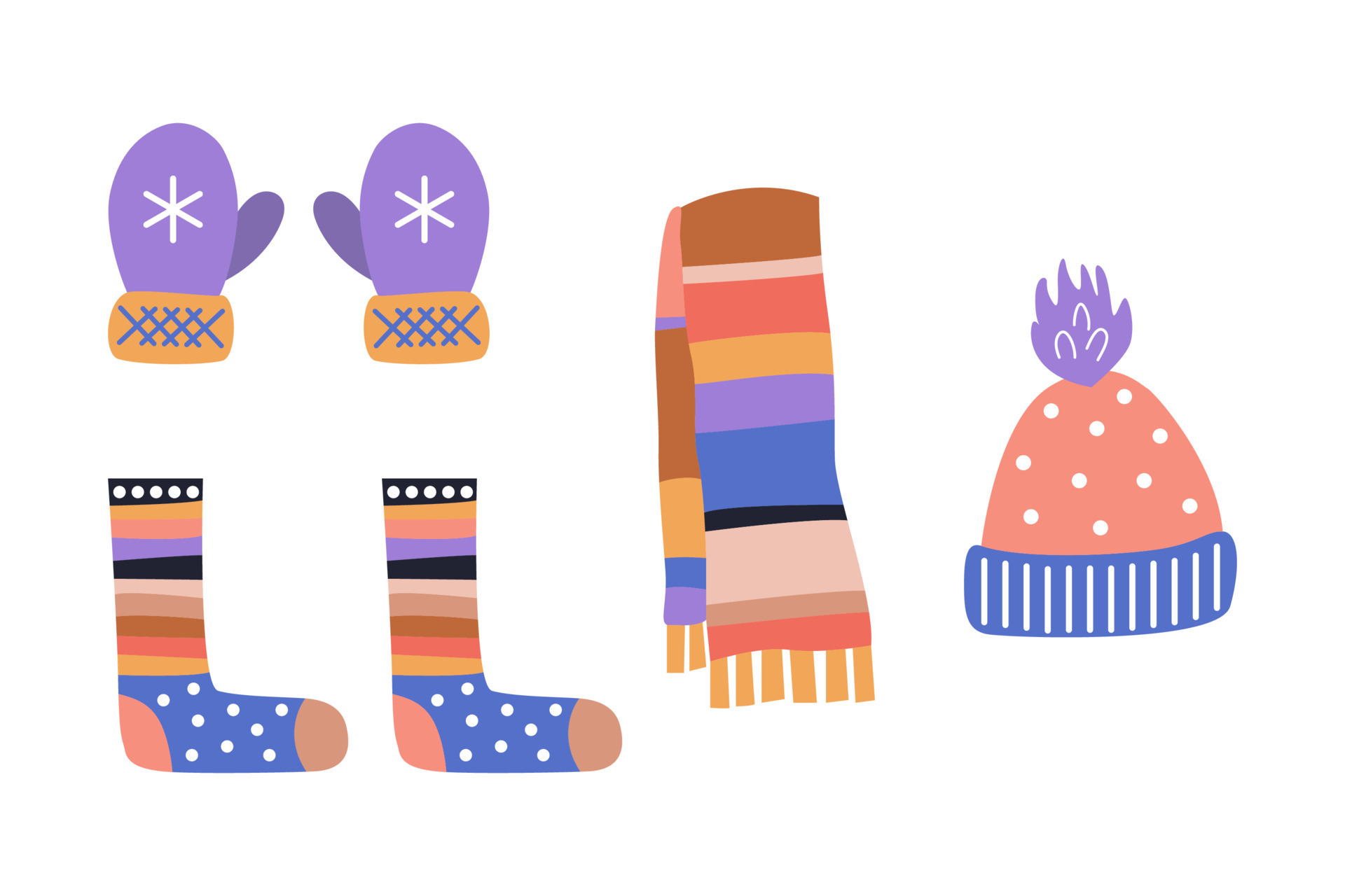 A set of winter clothes and accessories. vector illustration 12187477 ...