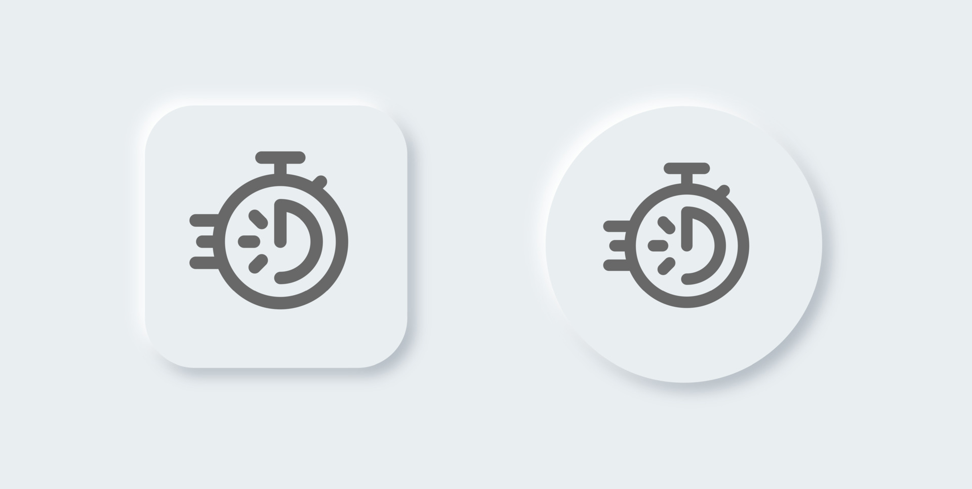 Stopwatch Line Icon In Neomorphic Design Style Speed Timer Signs