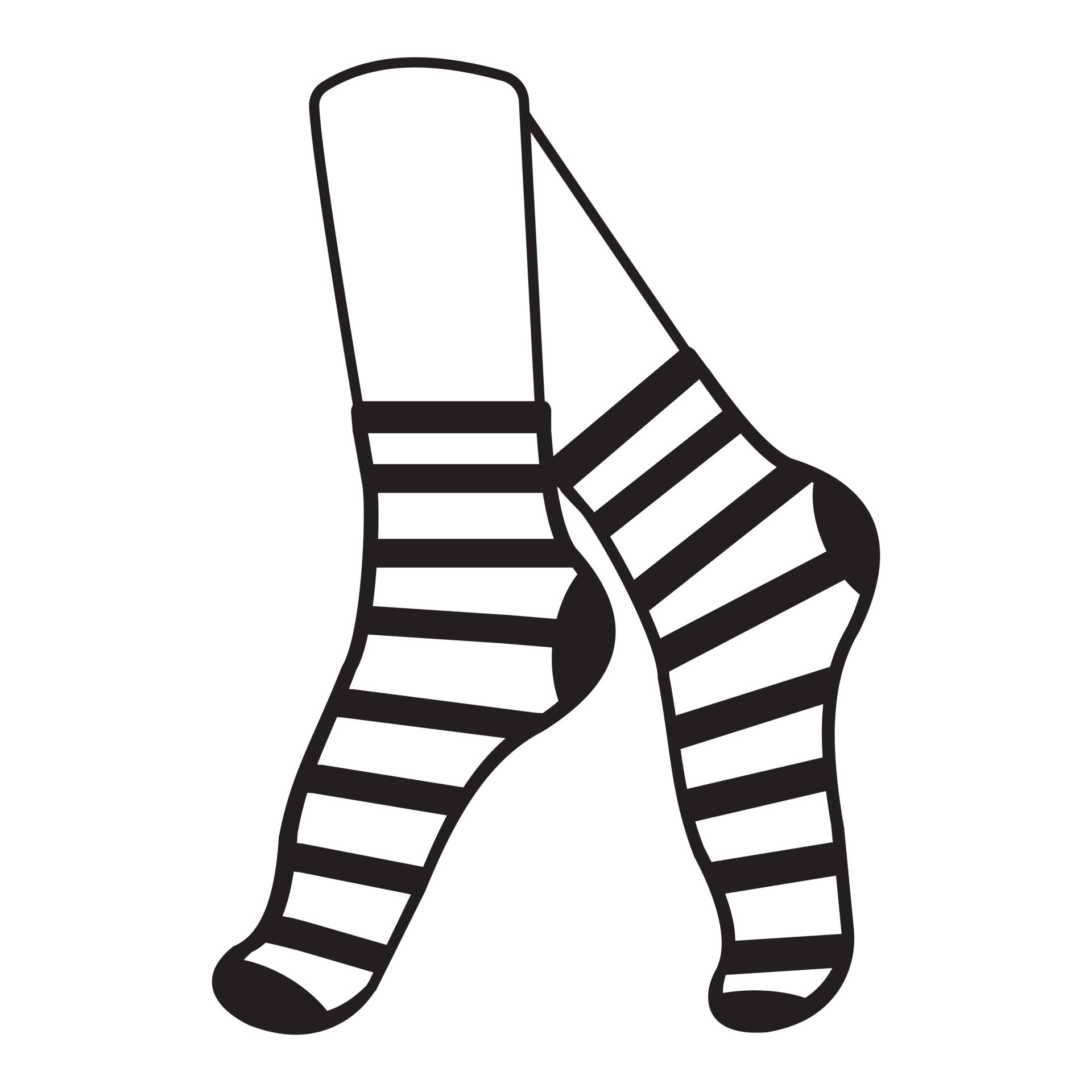 Calcetines Calientes En Los Pies Con Un Patrón Contorno Negro Ilustración Vectorial 12188577