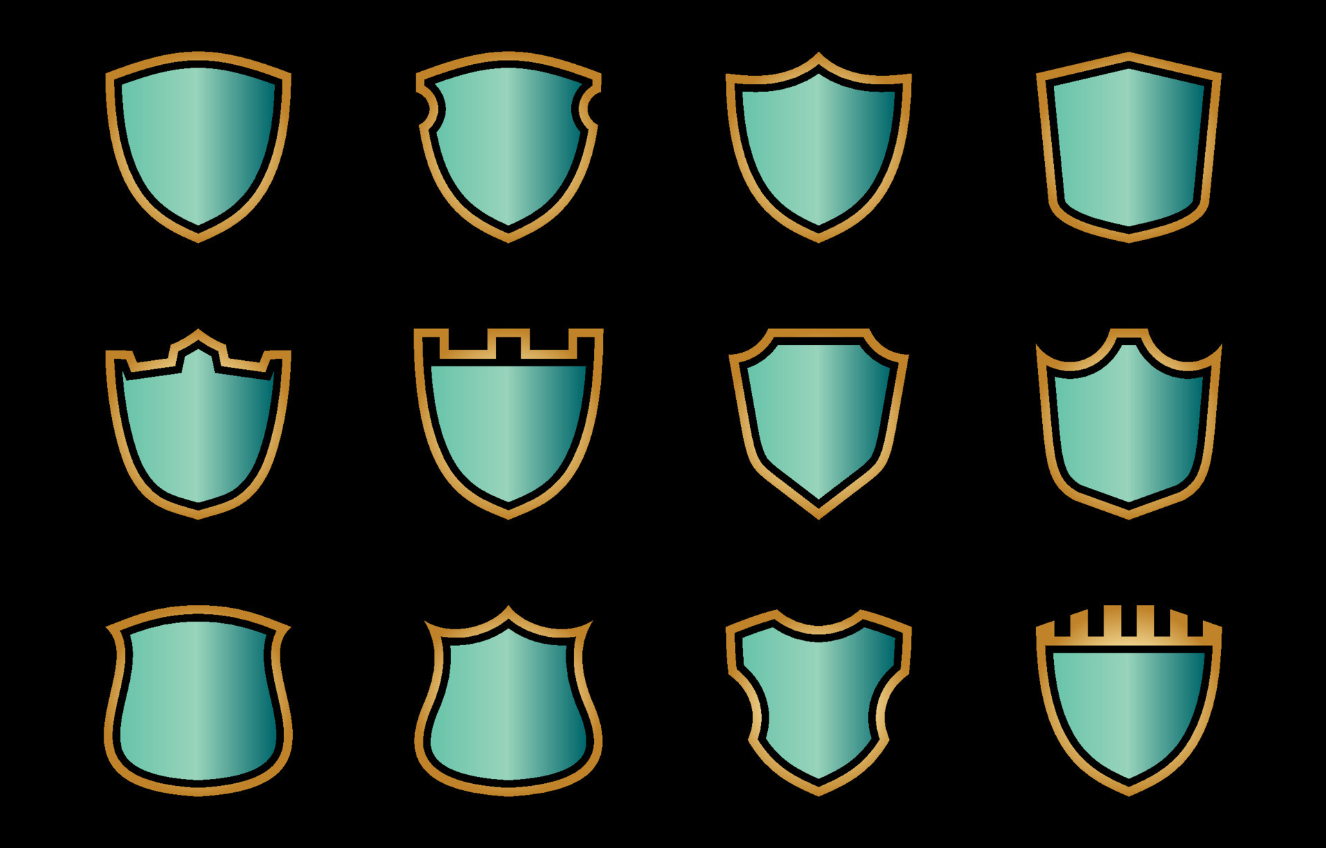Shield Icons Set 12188926 Vector Art At Vecteezy