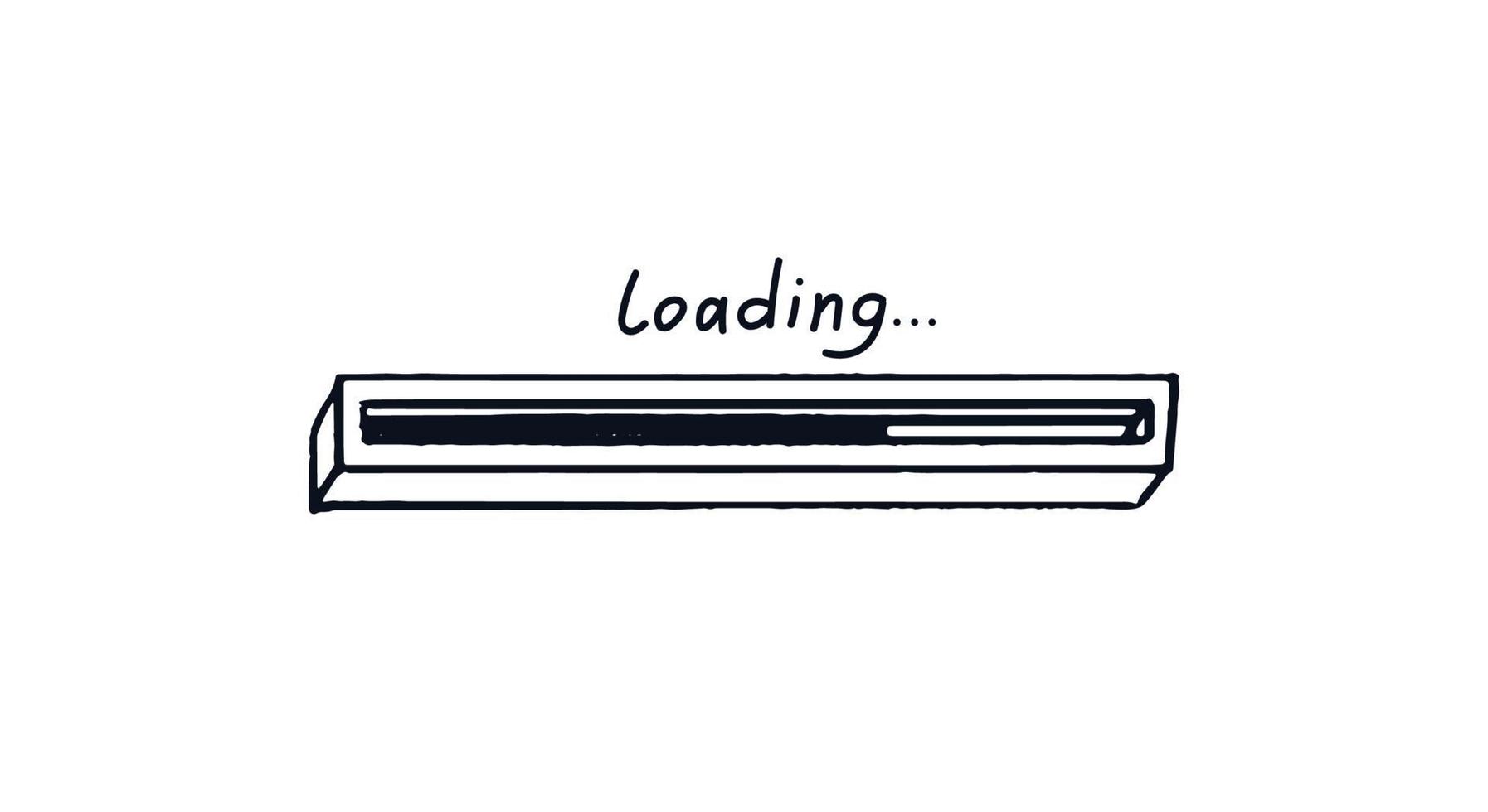 3d Doodle Loading Bar Hand Drawn 3d Progress Bar Black On White