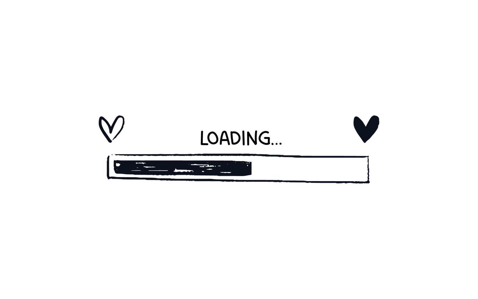 Doodle heart loading bar. Hand-drawn progress bar healthy heart and ...