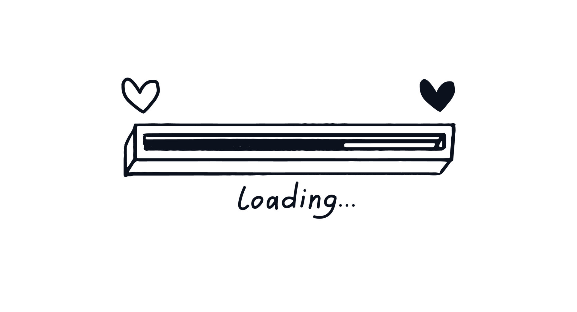 Doodle Love Loading Bar Hand Drawn 3d Progress Bar From Empty Heart To