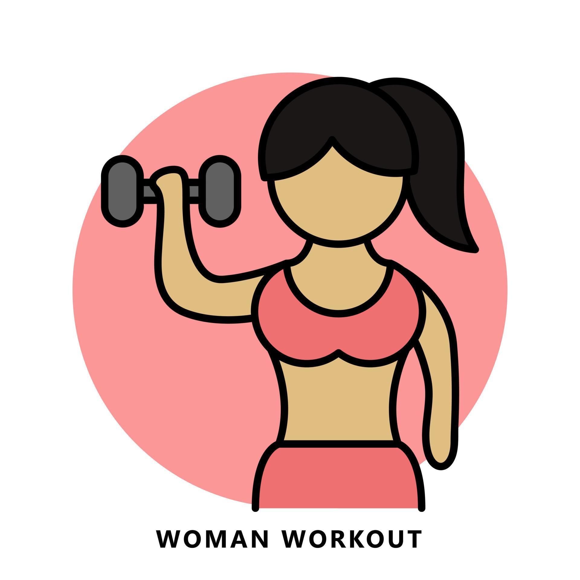 Workout and Gym Icon Symbol. Woman fitness Logo Vector 12190512 Vector Art at Vecteezy