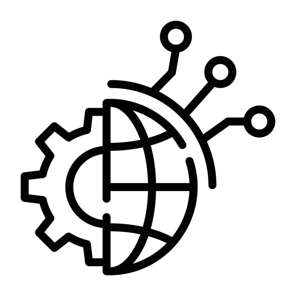 A unique linear icon of network automation 12192455 Vector Art at Vecteezy