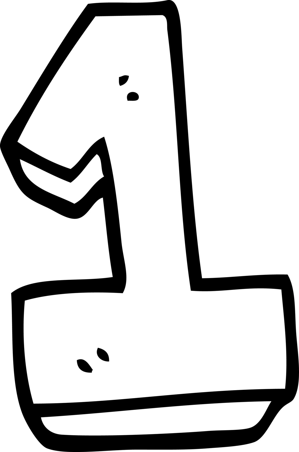 line drawing cartoon number one 12199838 Vector Art at Vecteezy