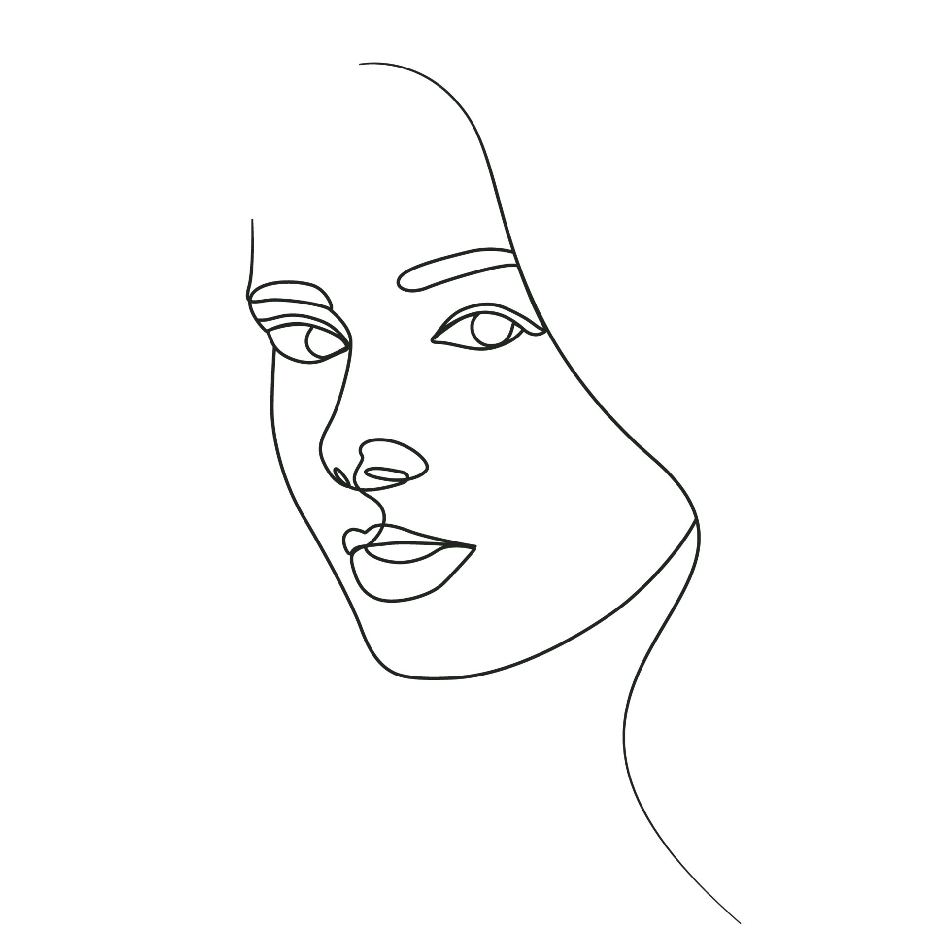 dama sonriendo lineal elegante línea arte dibujo 12203177 Vector en Vecteezy