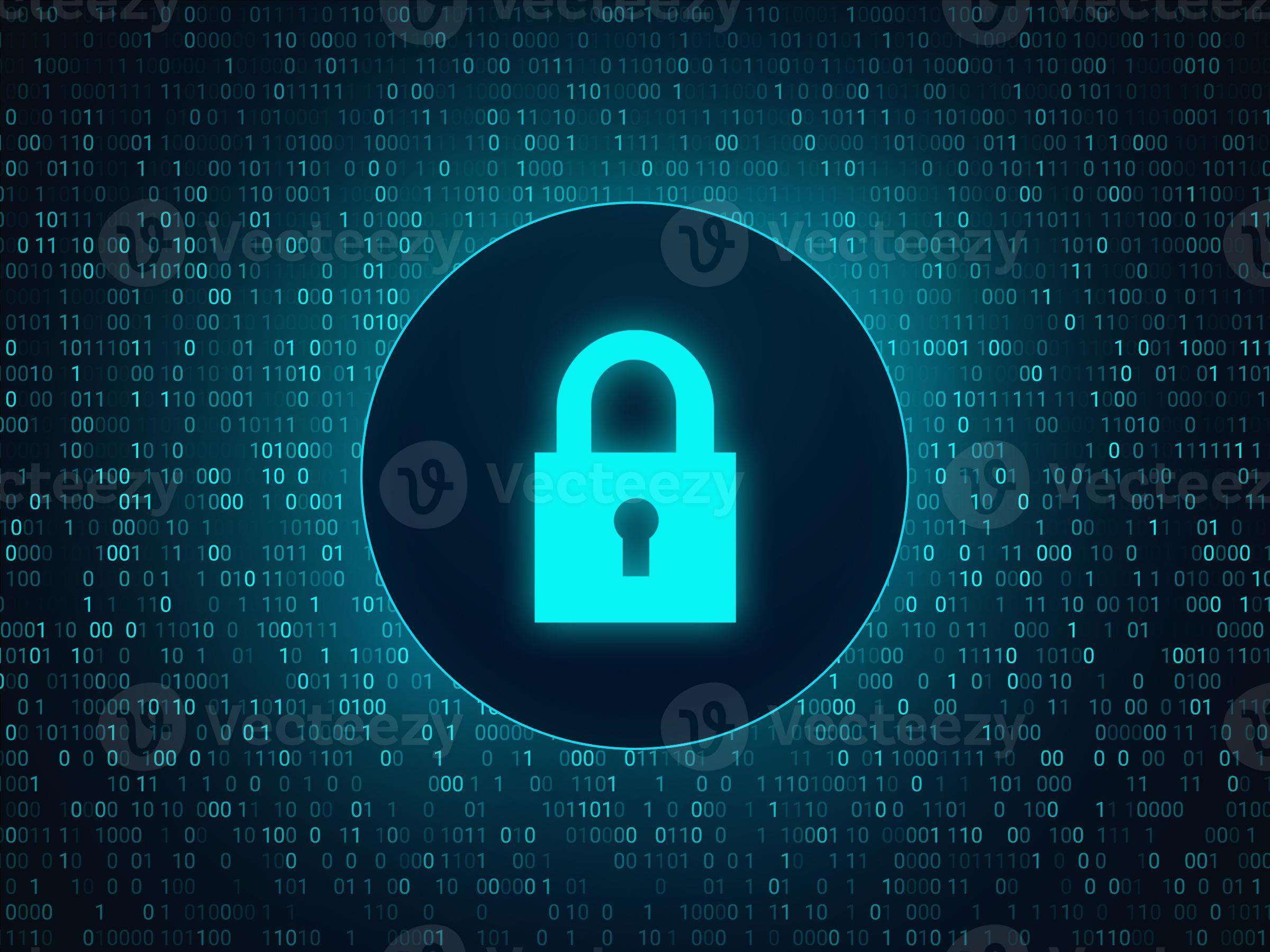 Padlock symbol over a binary code background. 12203774 Stock Photo at ...