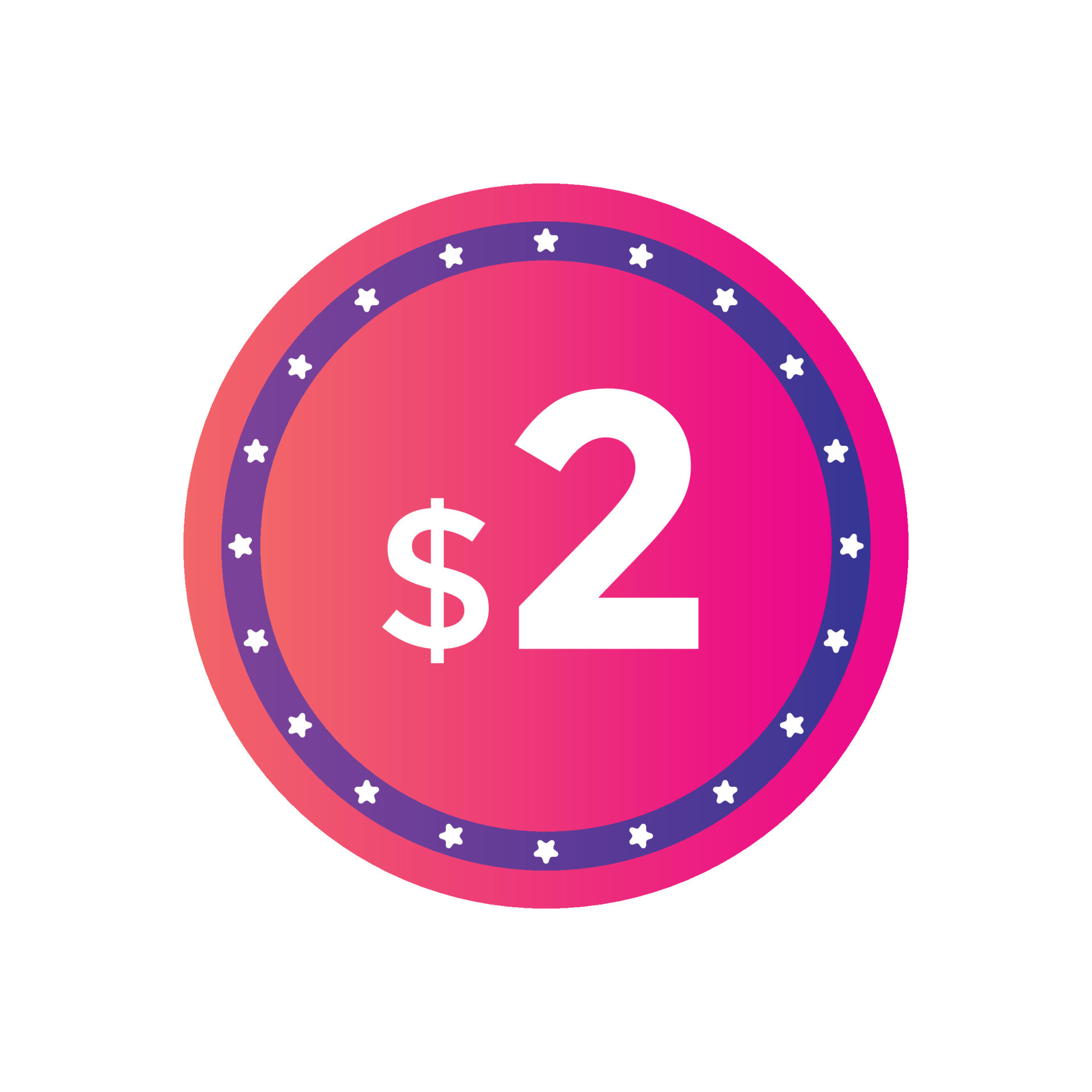 Etiqueta de precio de 2 dólares. Símbolo de precio de 2 dólares usd. precio banner de venta de 2 ...