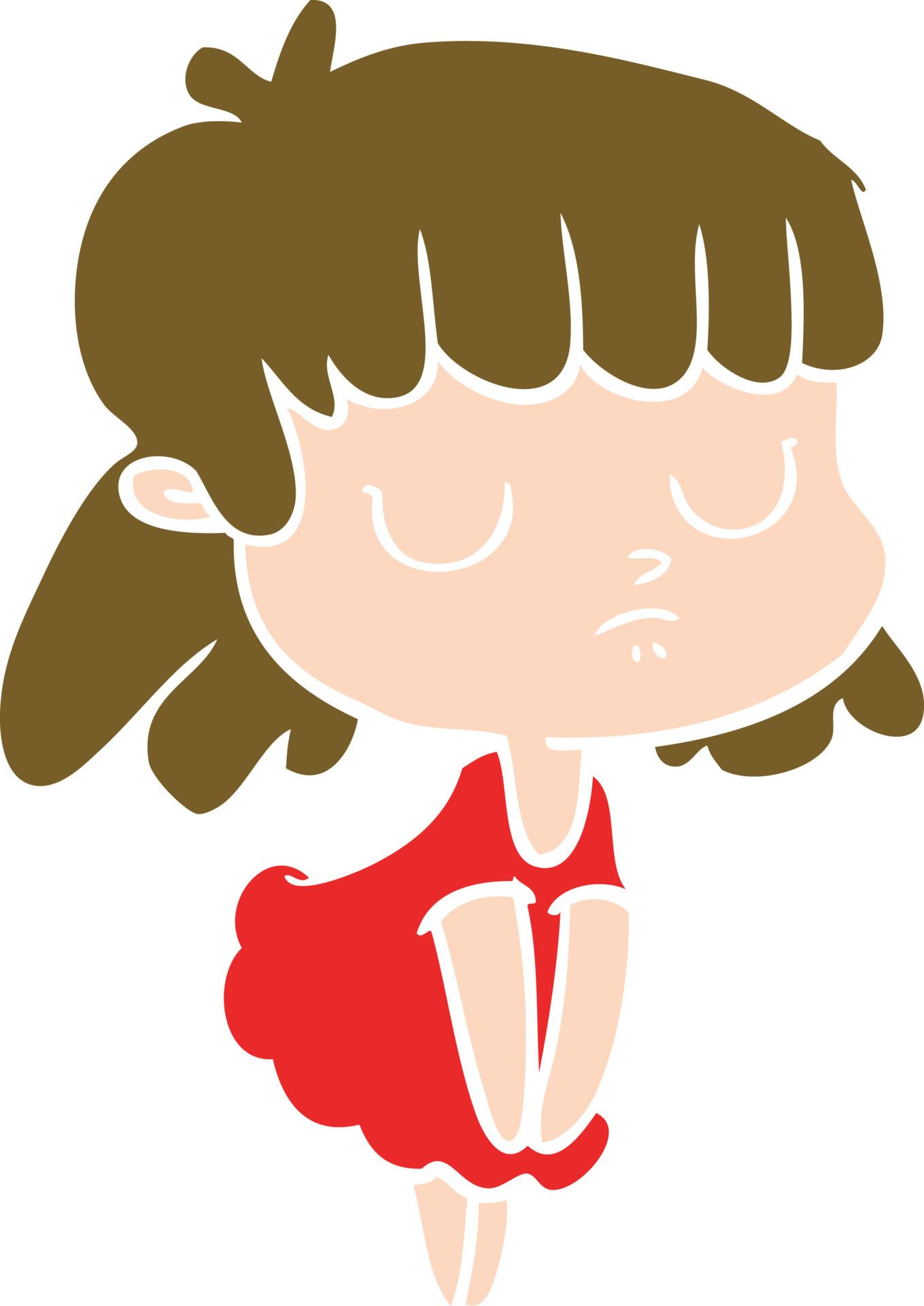 flat color style cartoon indifferent woman 12208877 Vector Art at Vecteezy