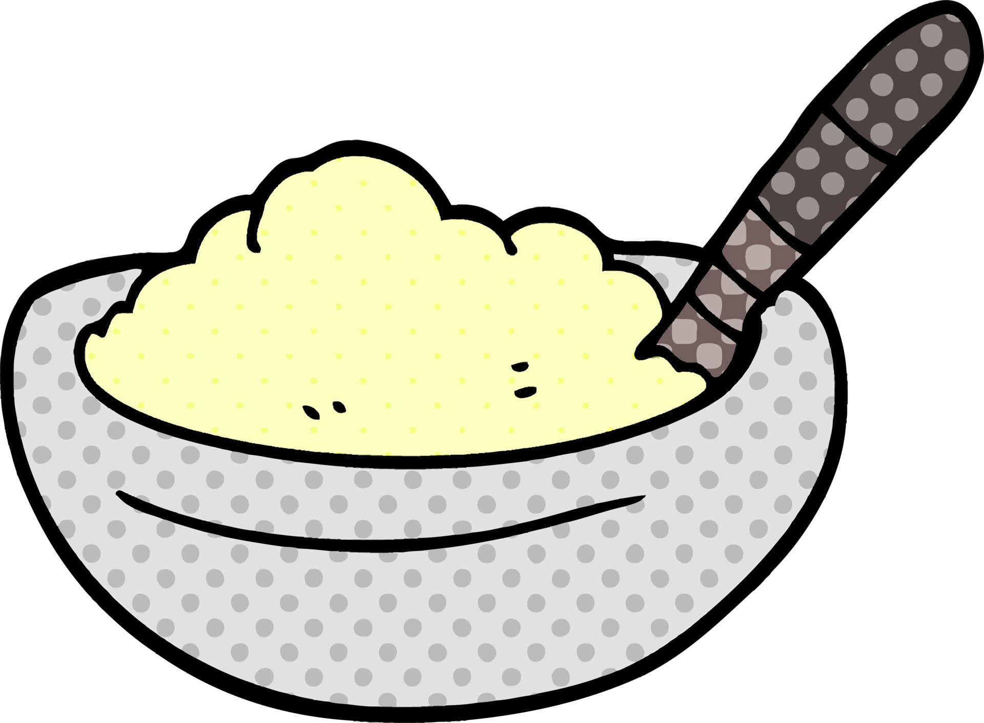 Cartoon Doodle Bowl Of Mashed Potato 12210592 Vector Art At Vecteezy