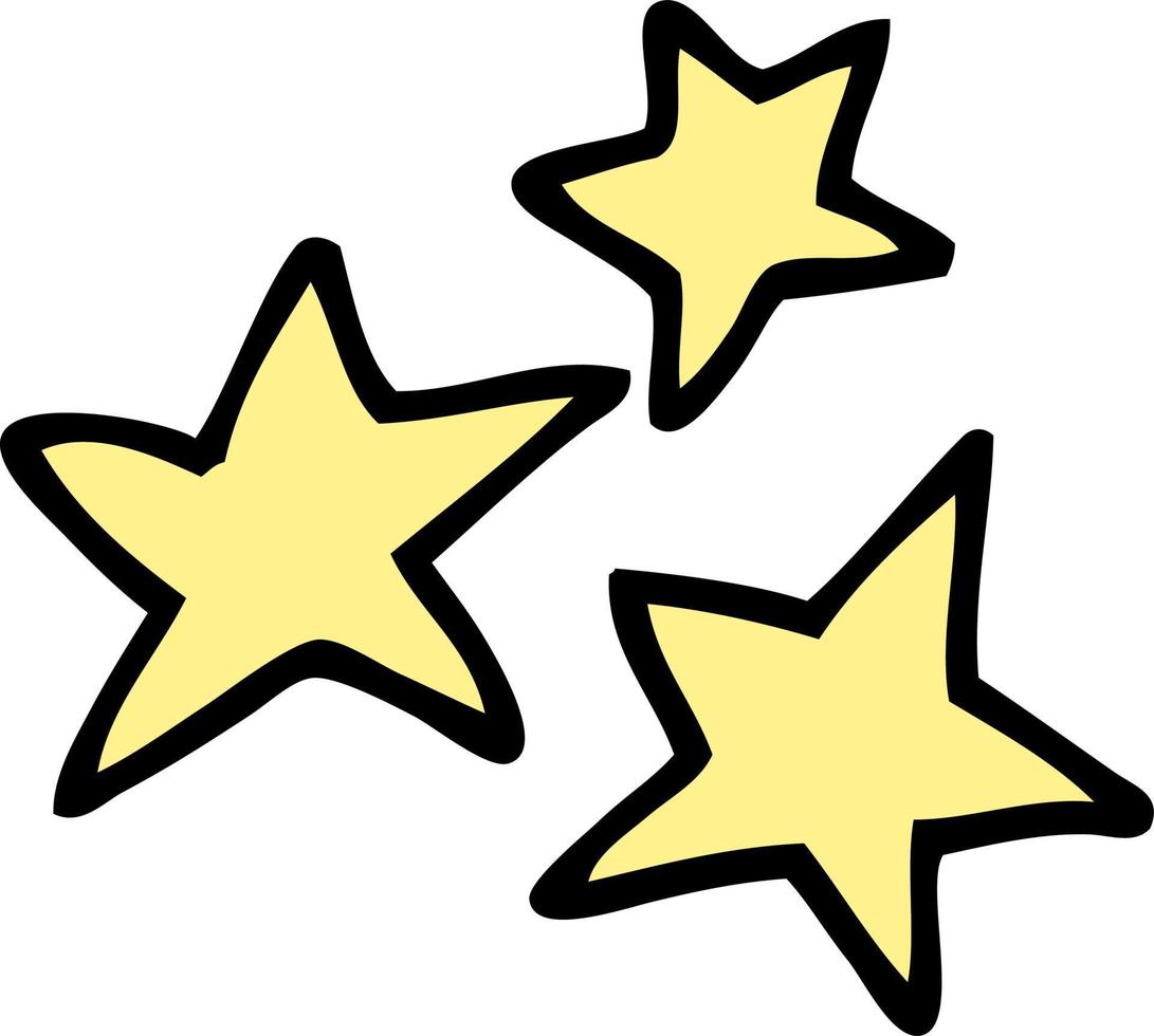cartoon doodle yellow stars 12212535 Vector Art at Vecteezy