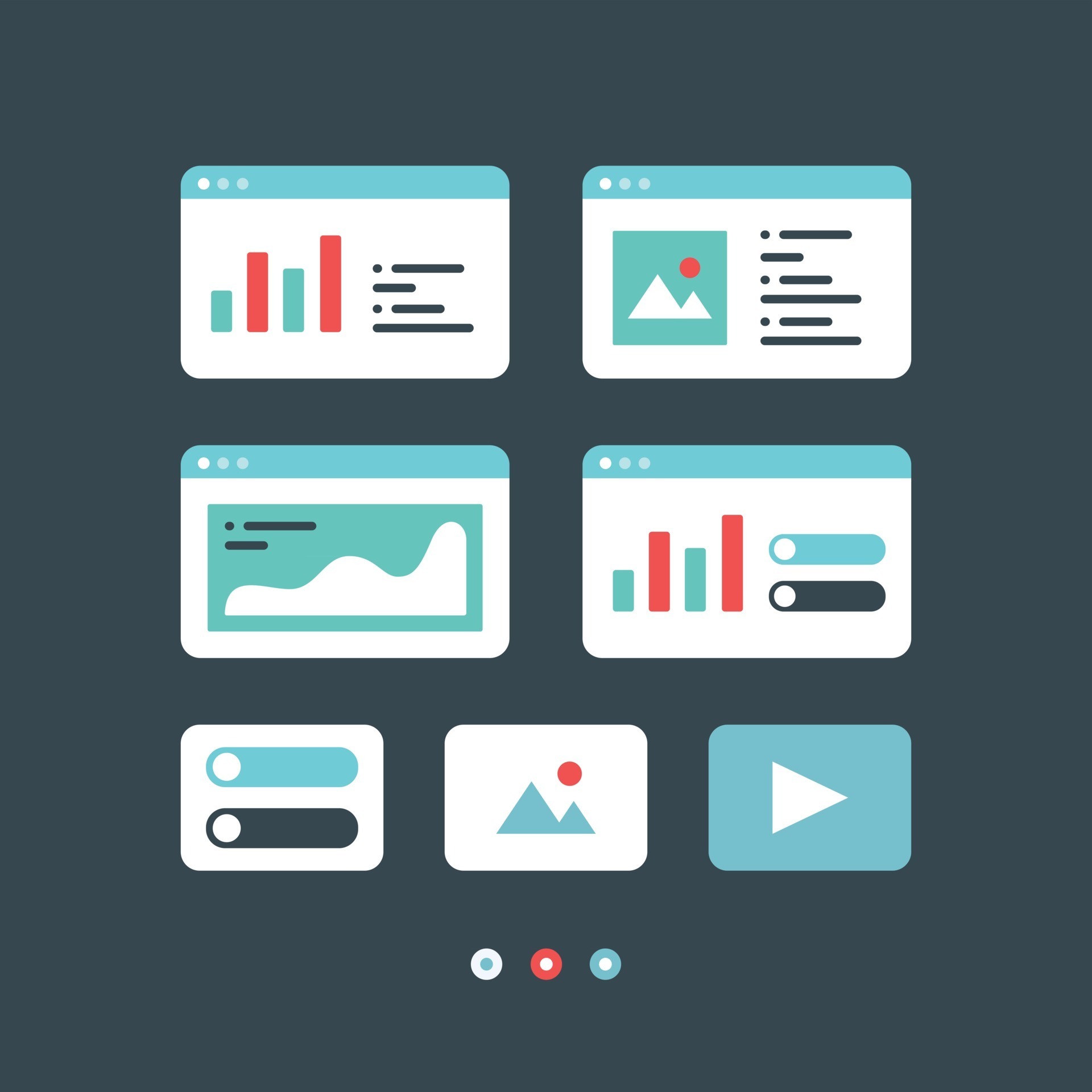 Group of windows and button, interface design. A set of ui ux interface ...