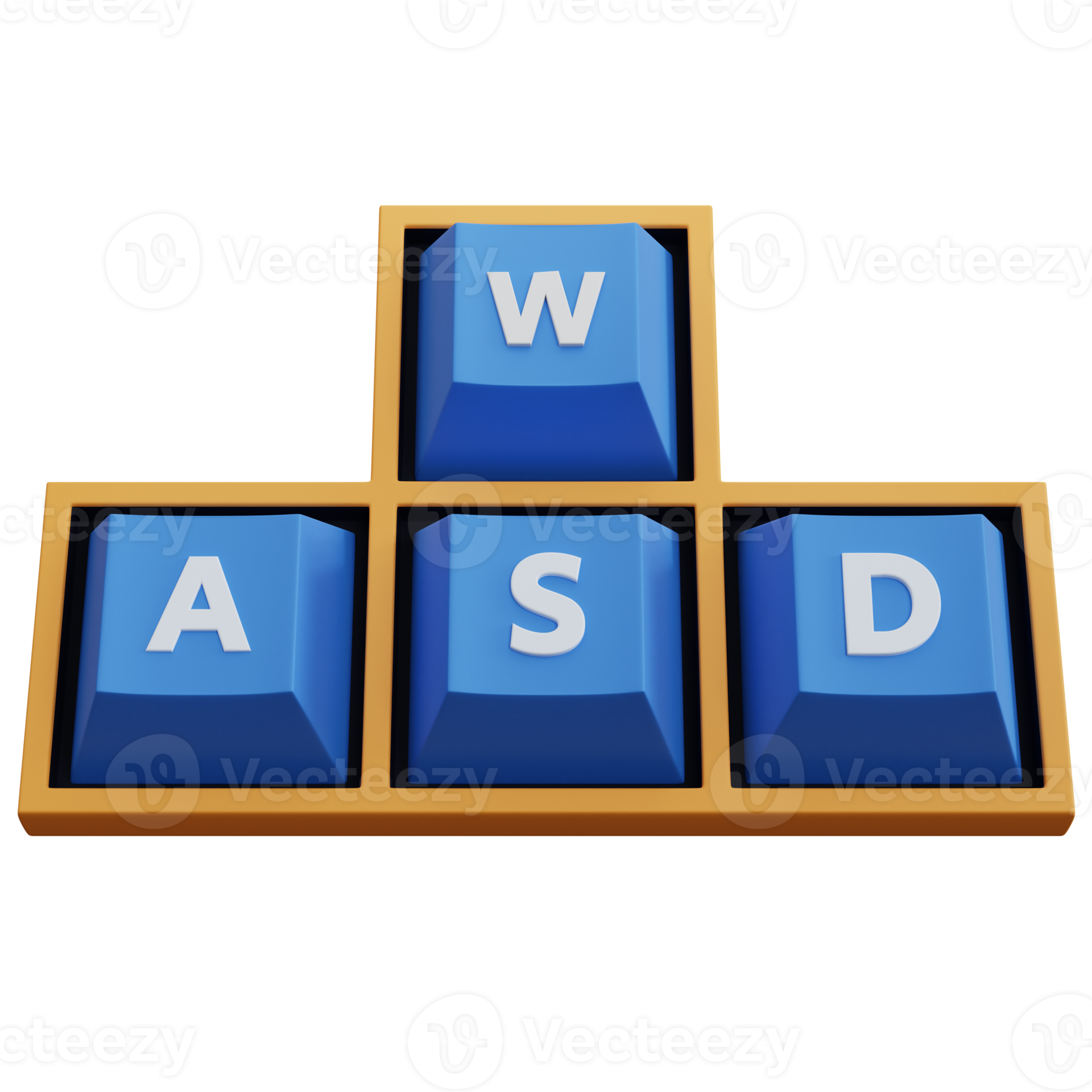 3d rendering wasd keyboard keys isolated 12222216 PNG
