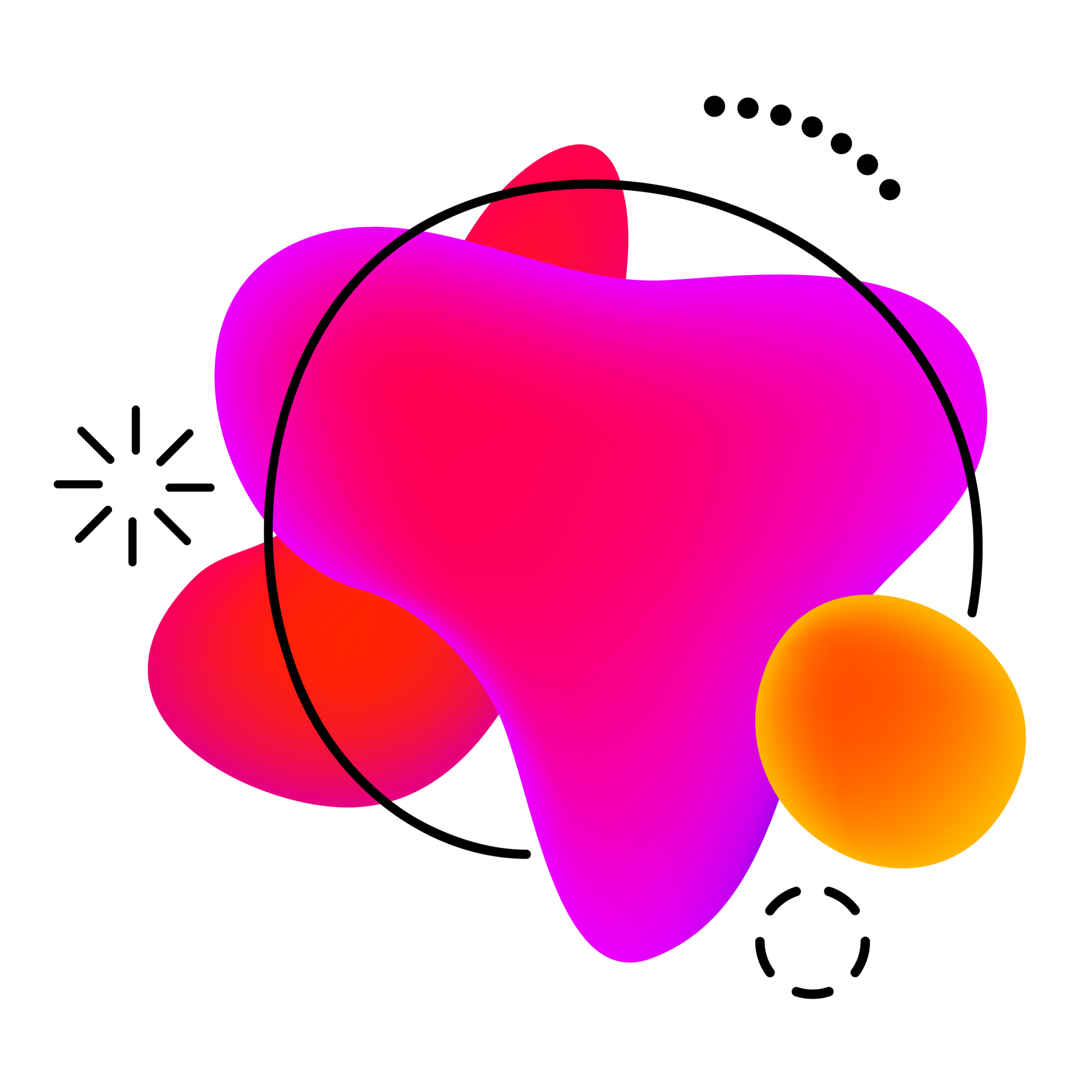 Amoeba design element. PNG with transparent background. Irregular organic shape with vibrant ...