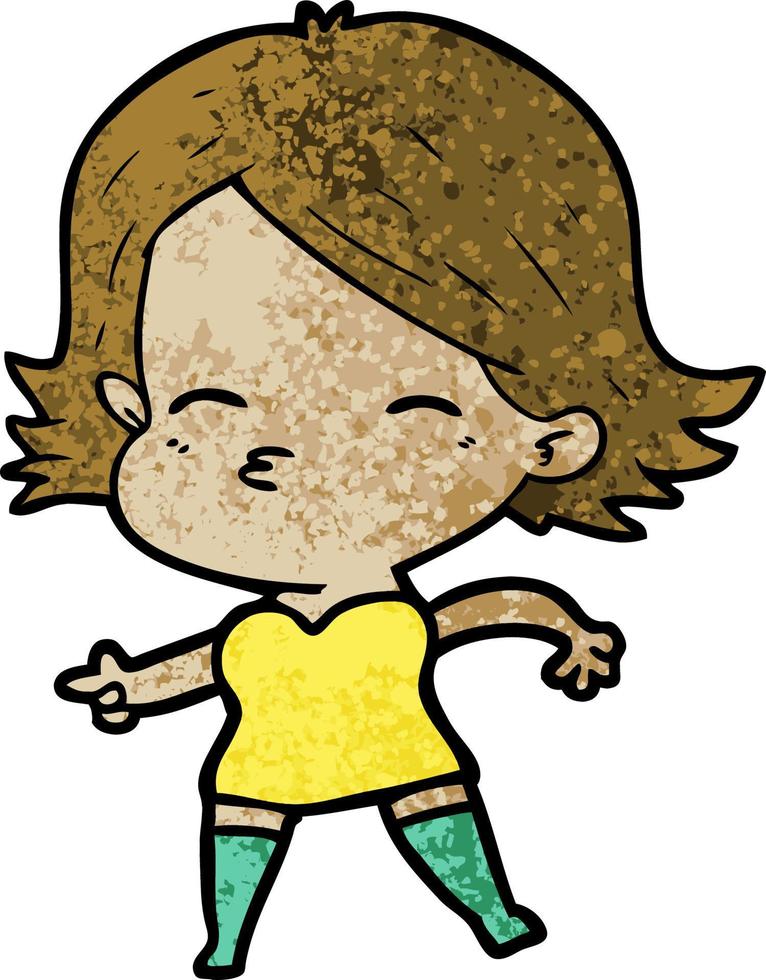 cartoon woman pointing 12234484 Vector Art at Vecteezy