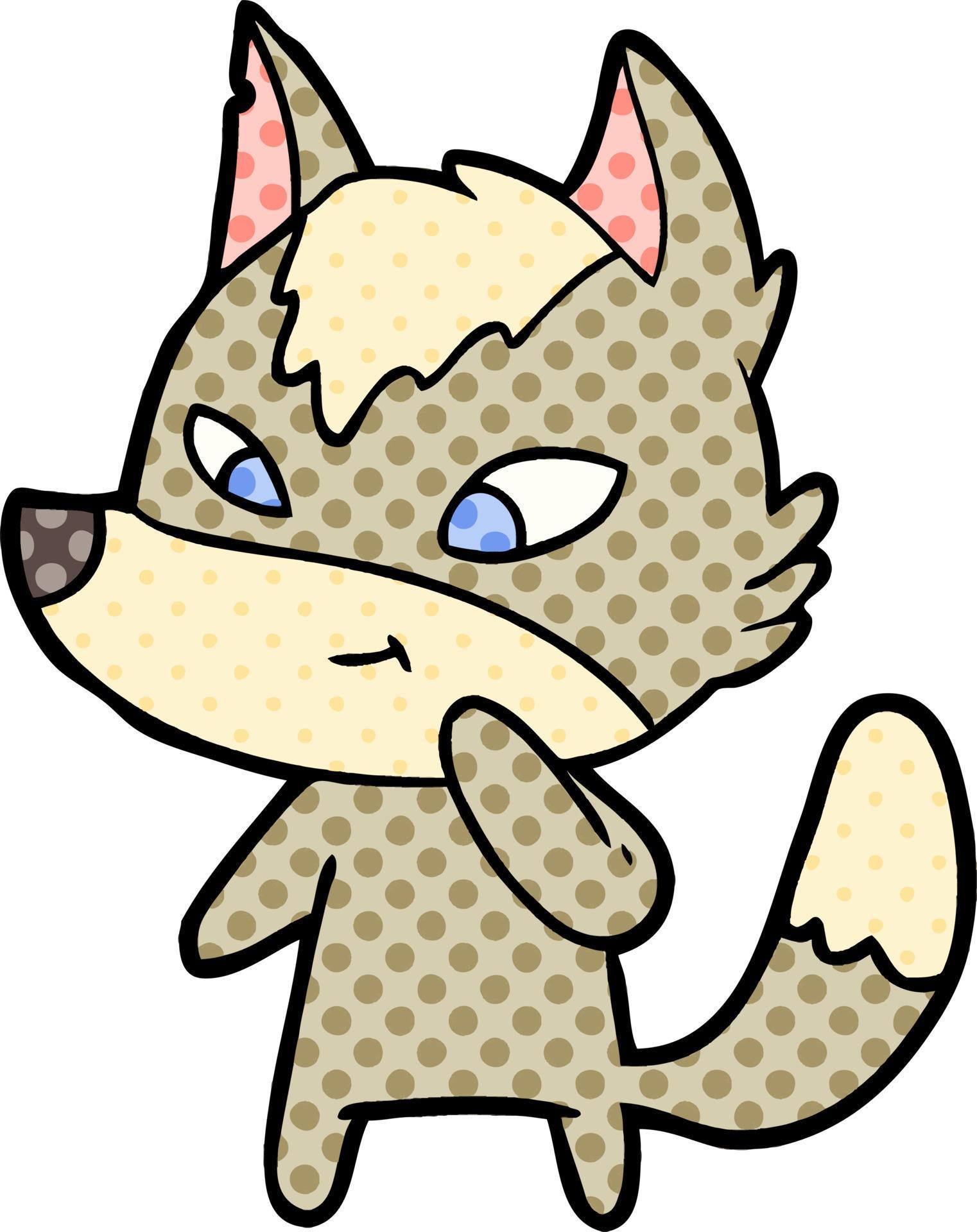 lobo de dibujos animados amistoso 12236585 Vector en Vecteezy