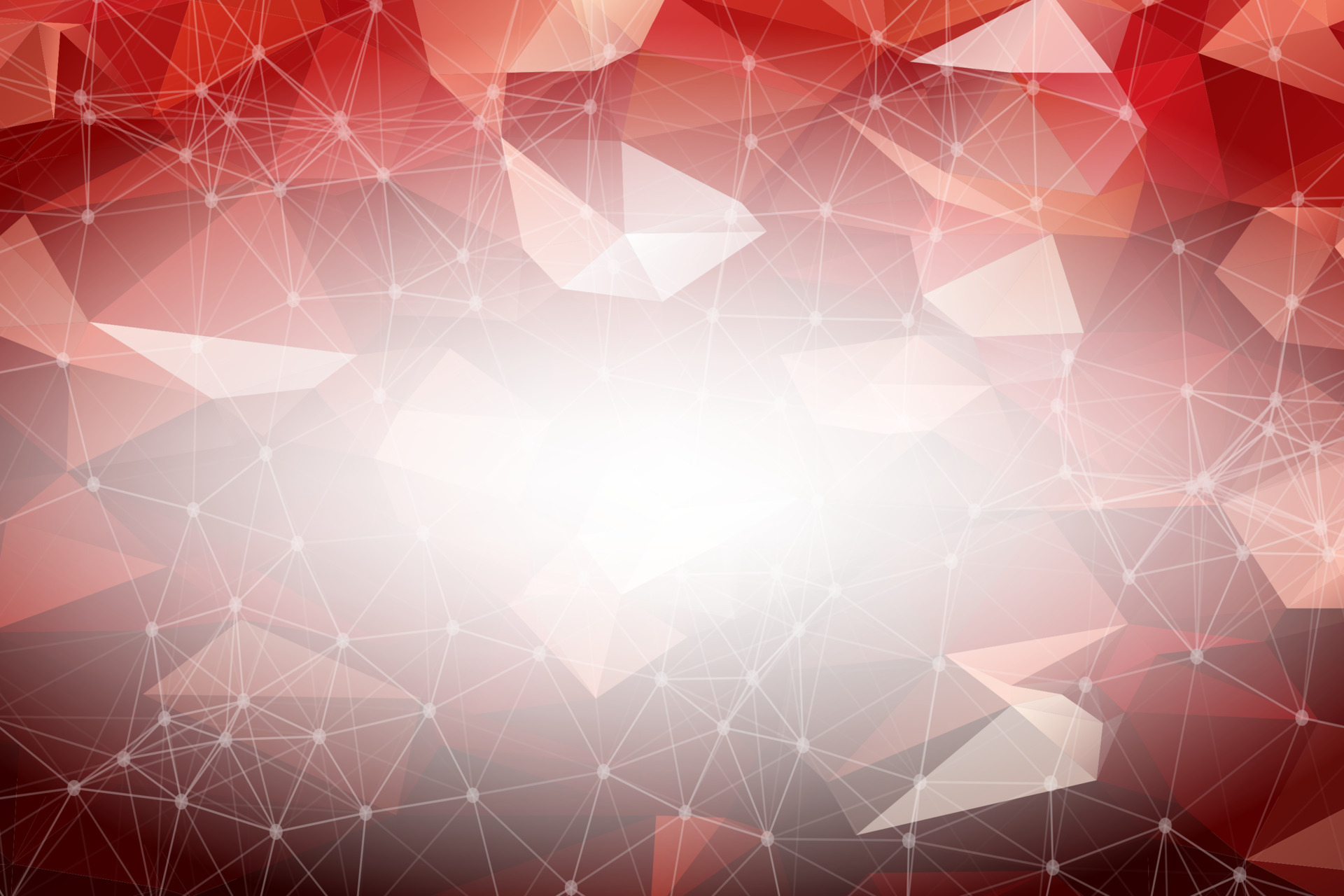 Abstract Red Polygonal Space Background With Connecting Dots And Lines Connection Structure And