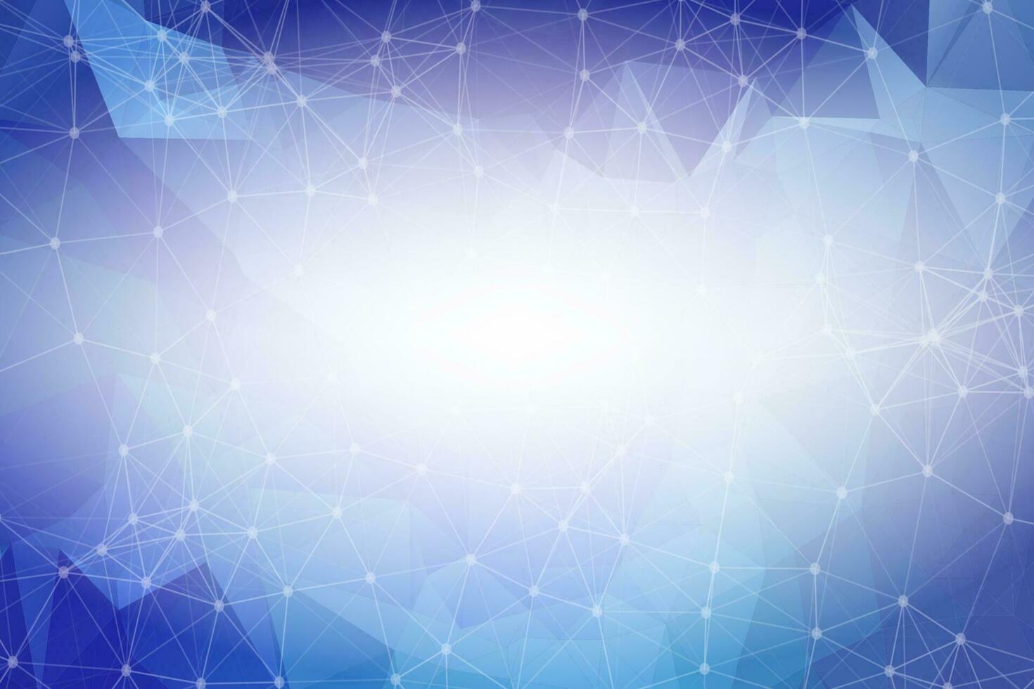 Abstract Blue Polygonal Space Background With Connecting Dots And Lines Connection Structure
