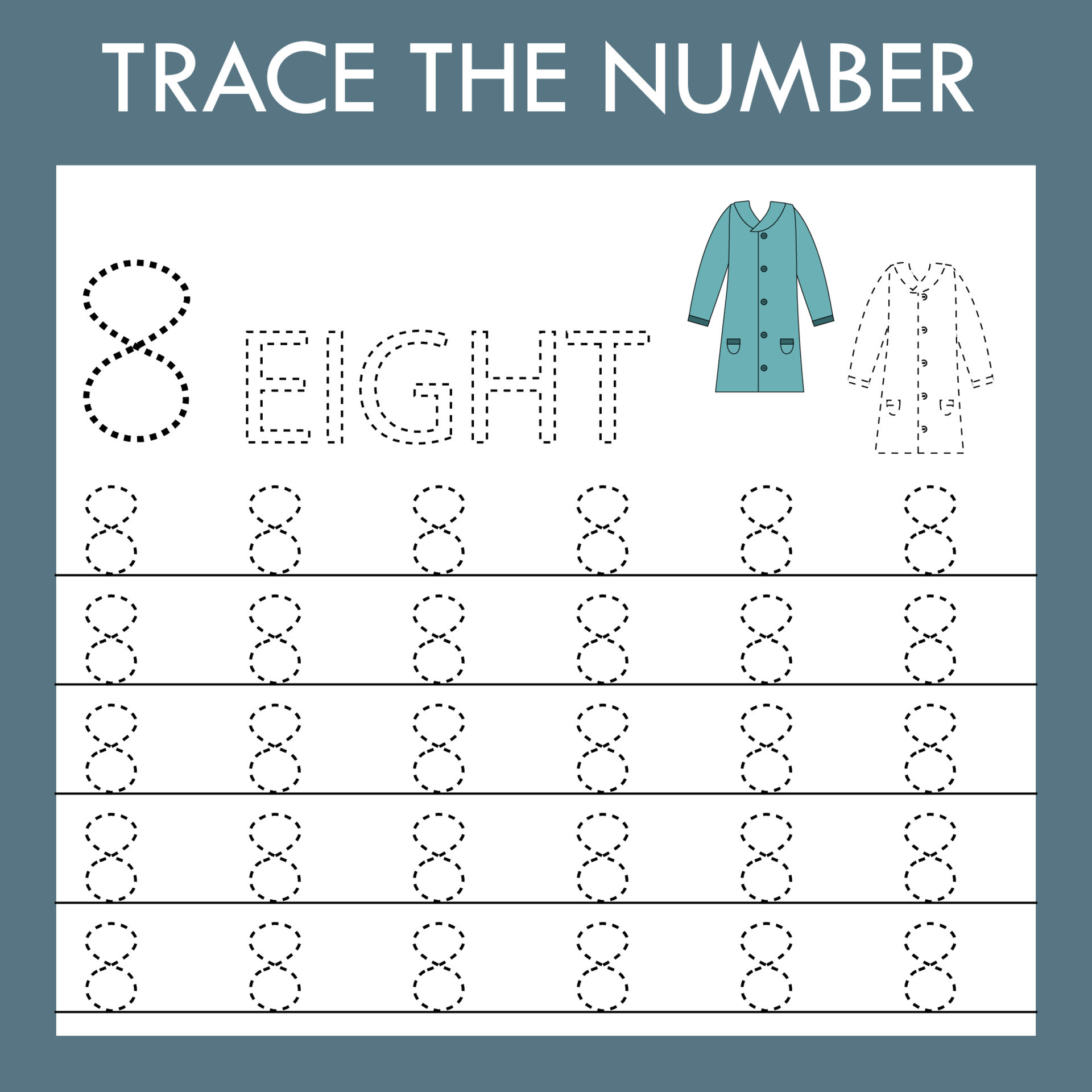 Number training write and count numbers. Exercises handwriting practice ...