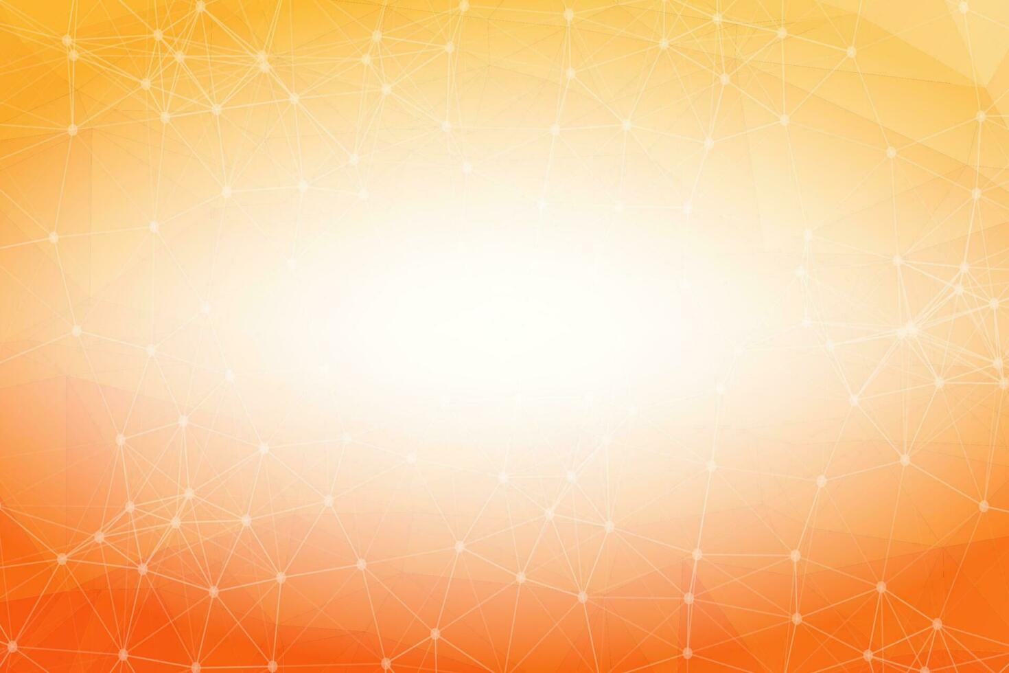 Abstract Orange Polygonal Space Background with Connecting Dots and Lines. Connection structure ...