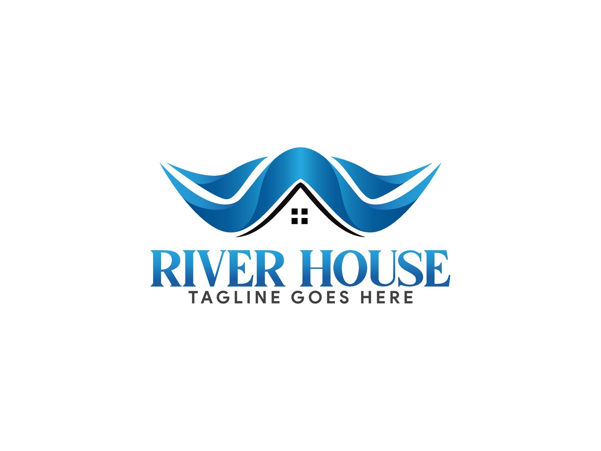 RIVER HOUSE LOGO TEMPLATE 12245369 Vector Art at Vecteezy