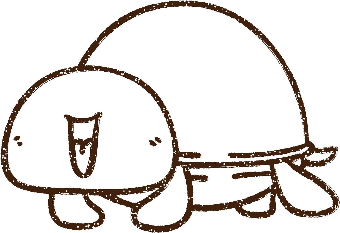 Happy Turtle Charcoal Drawing 12248887 Vector Art at Vecteezy