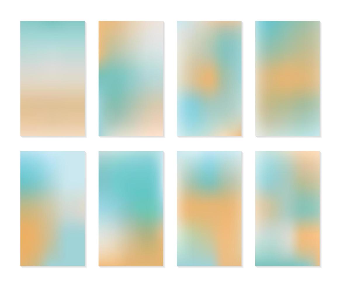 A collection of trendy colorful vector gradient set illustrations ...