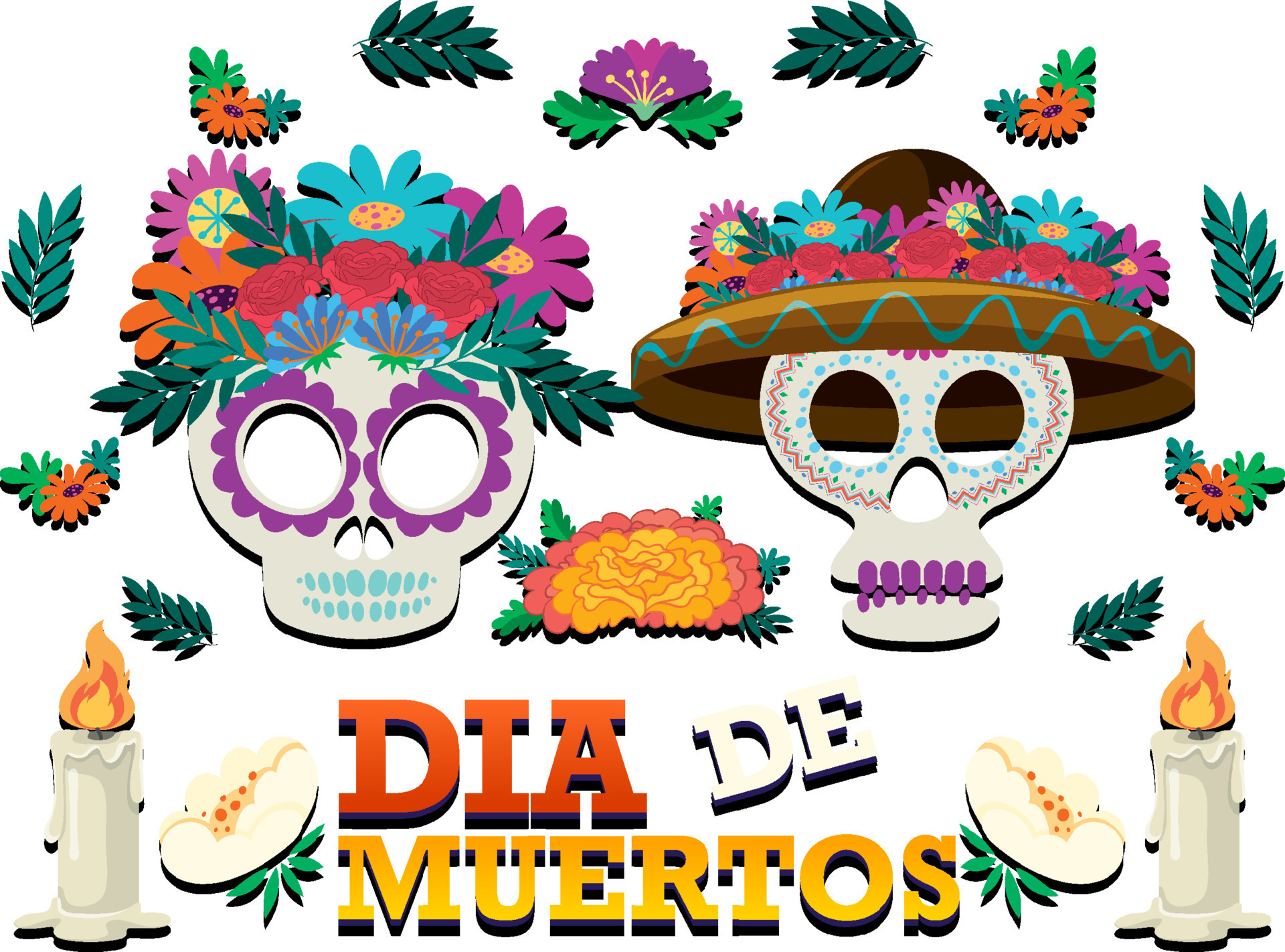 Day Of The Dead Logo Design 12252287 Vector Art At Vecteezy