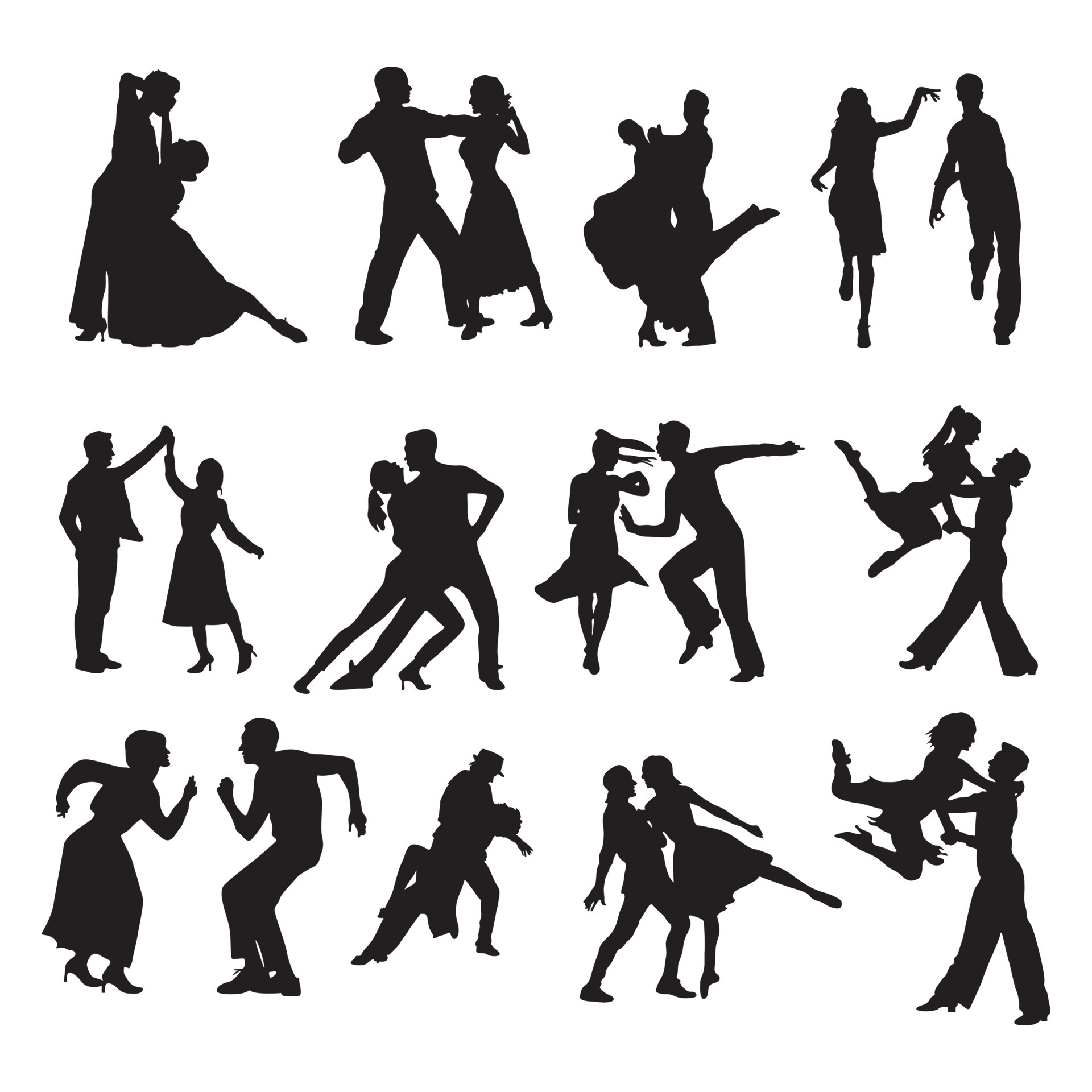 Couple Dancing Silhouette Set 12252641 Vector Art At Vecteezy
