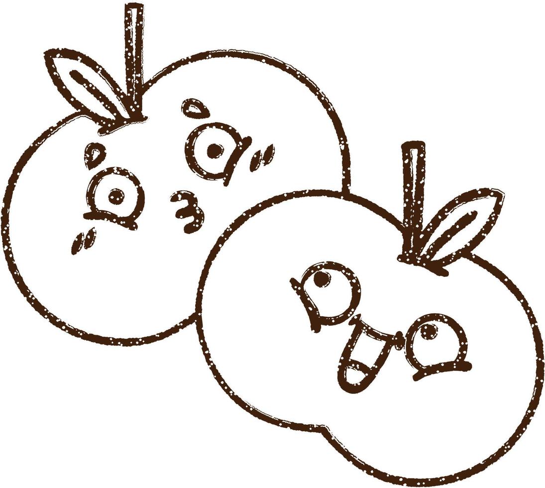 Apples Charcoal Drawing 12254089 Vector Art at Vecteezy
