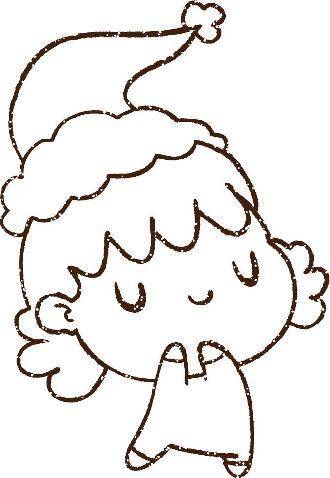 Dibujo De Carboncillo De Mujer De Navidad 12255149 Vector En Vecteezy