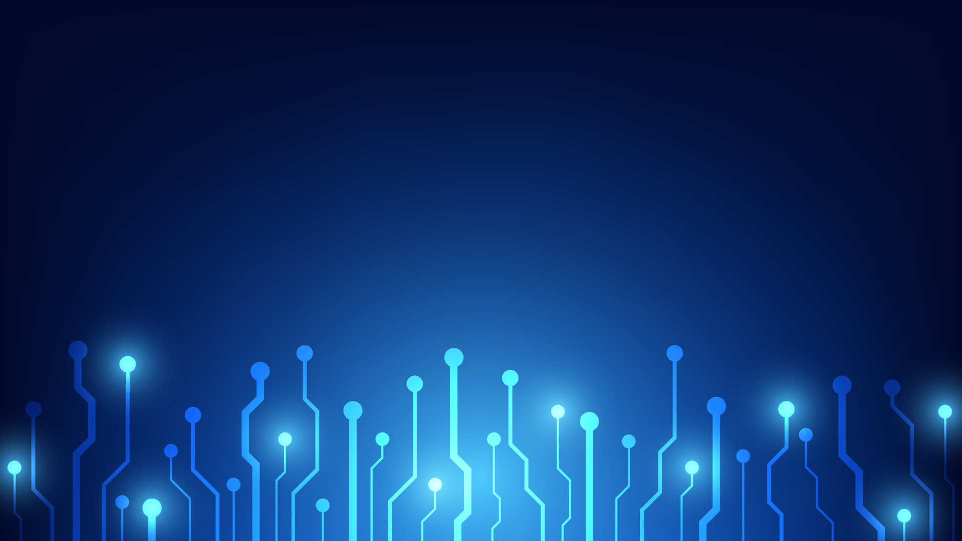 Circuit Board With Blue Lighting Background. Technology And Hi Tech 