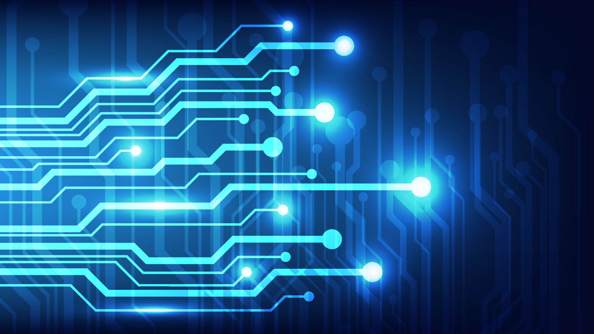 Circuit Board With Blue Lighting Background Technology And Hi Tech