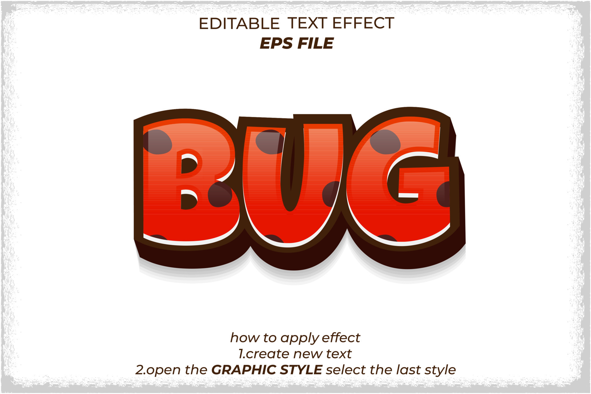 Bug Text Effect Font Editable Typography 3d Text Vector Template 12256165 Vector Art At Vecteezy