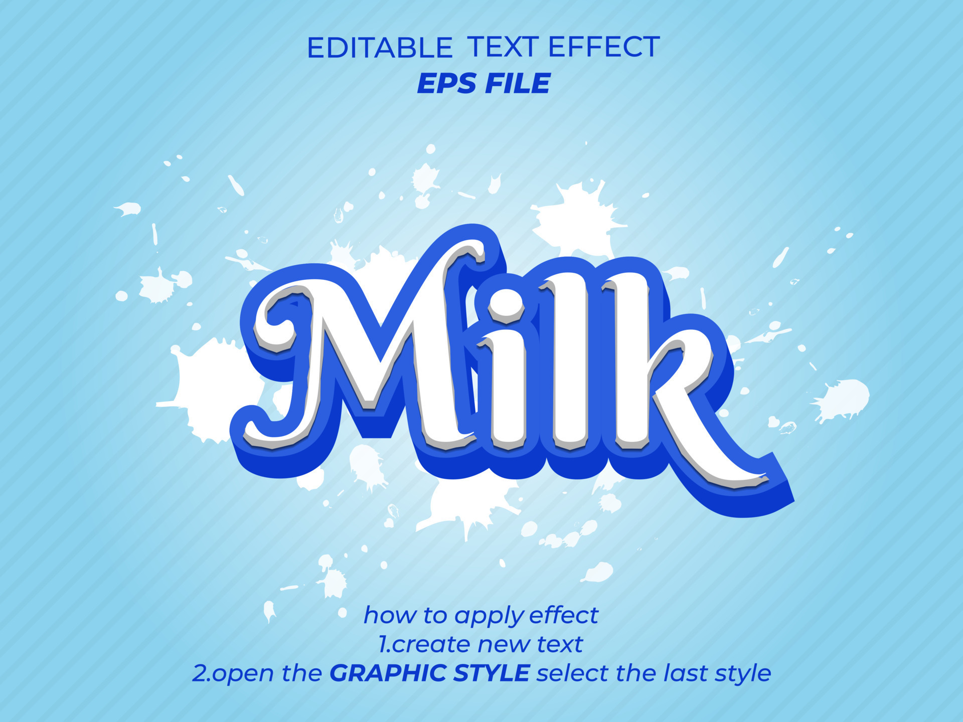 milk text effect, font editable, typography, 3d text. vector template ...