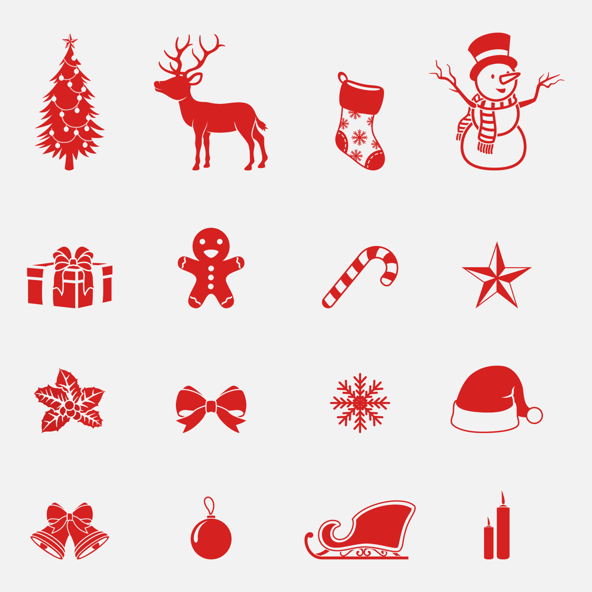 Christmas icons set 12257315 Vector Art at Vecteezy