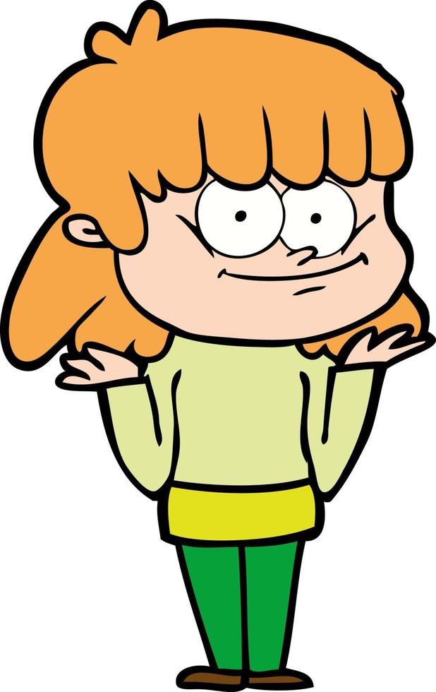 cartoon smiling woman 12258433 Vector Art at Vecteezy