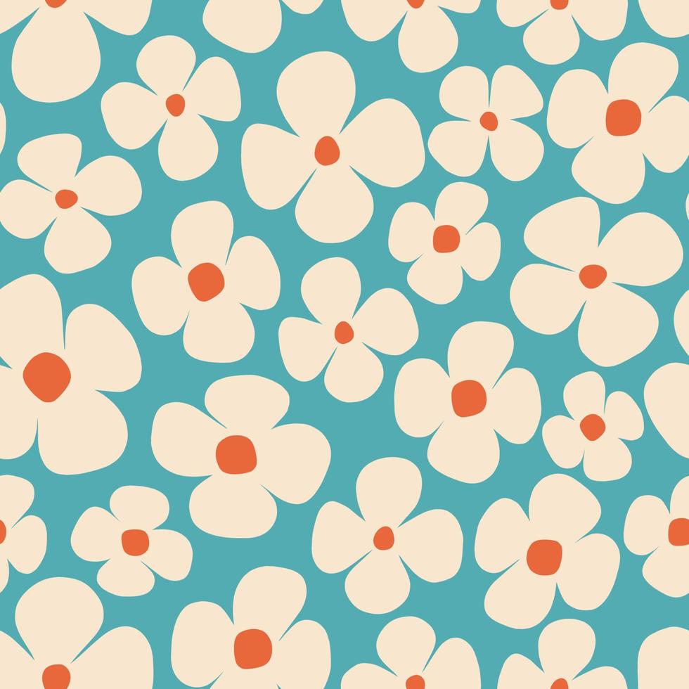 Simple and beautiful floral pattern. Vector texture with hand drawn ...